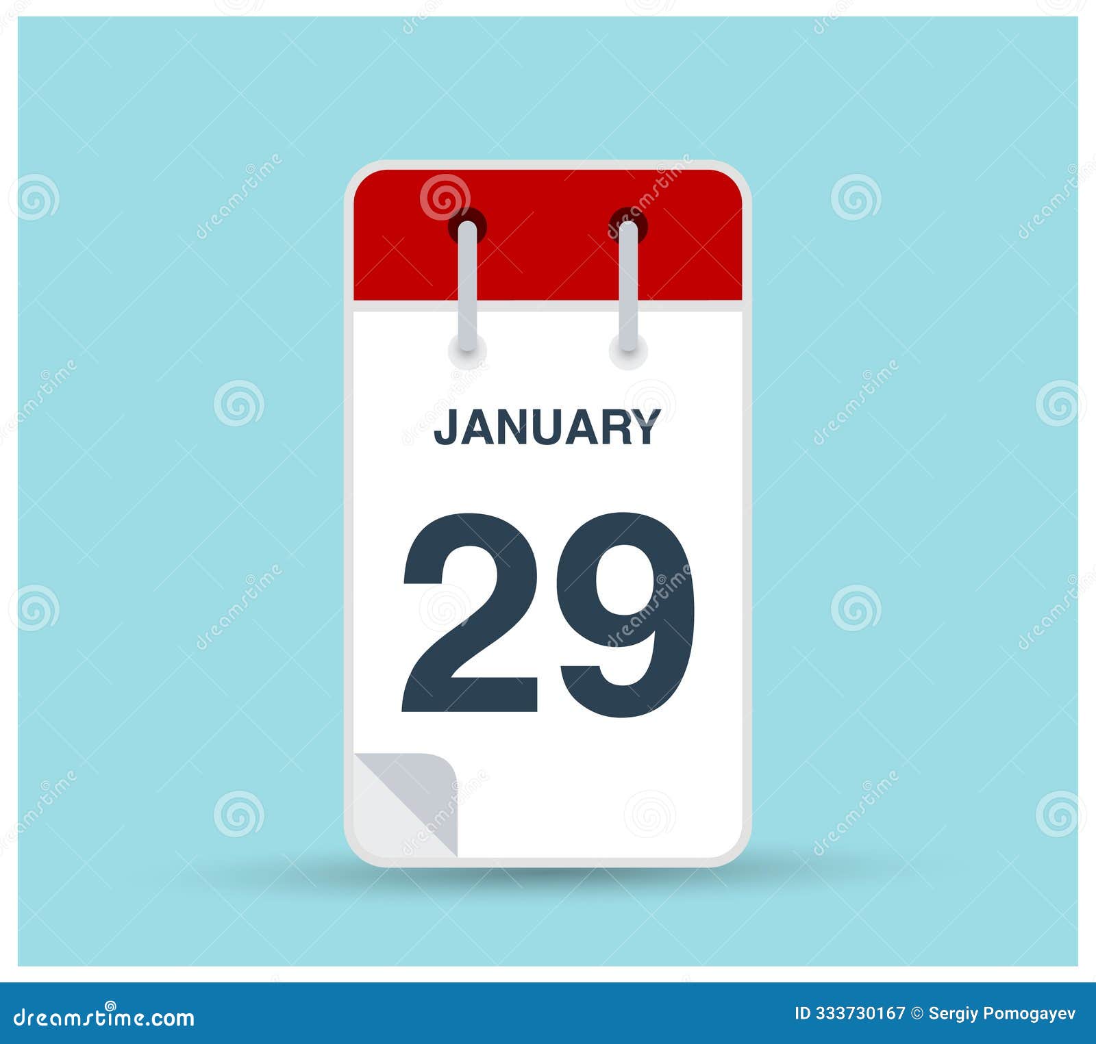 January 29 calendar leaf stock illustration. Illustration of january ...