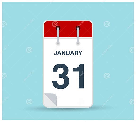 January 31 calendar leaf stock illustration. Illustration of start ...