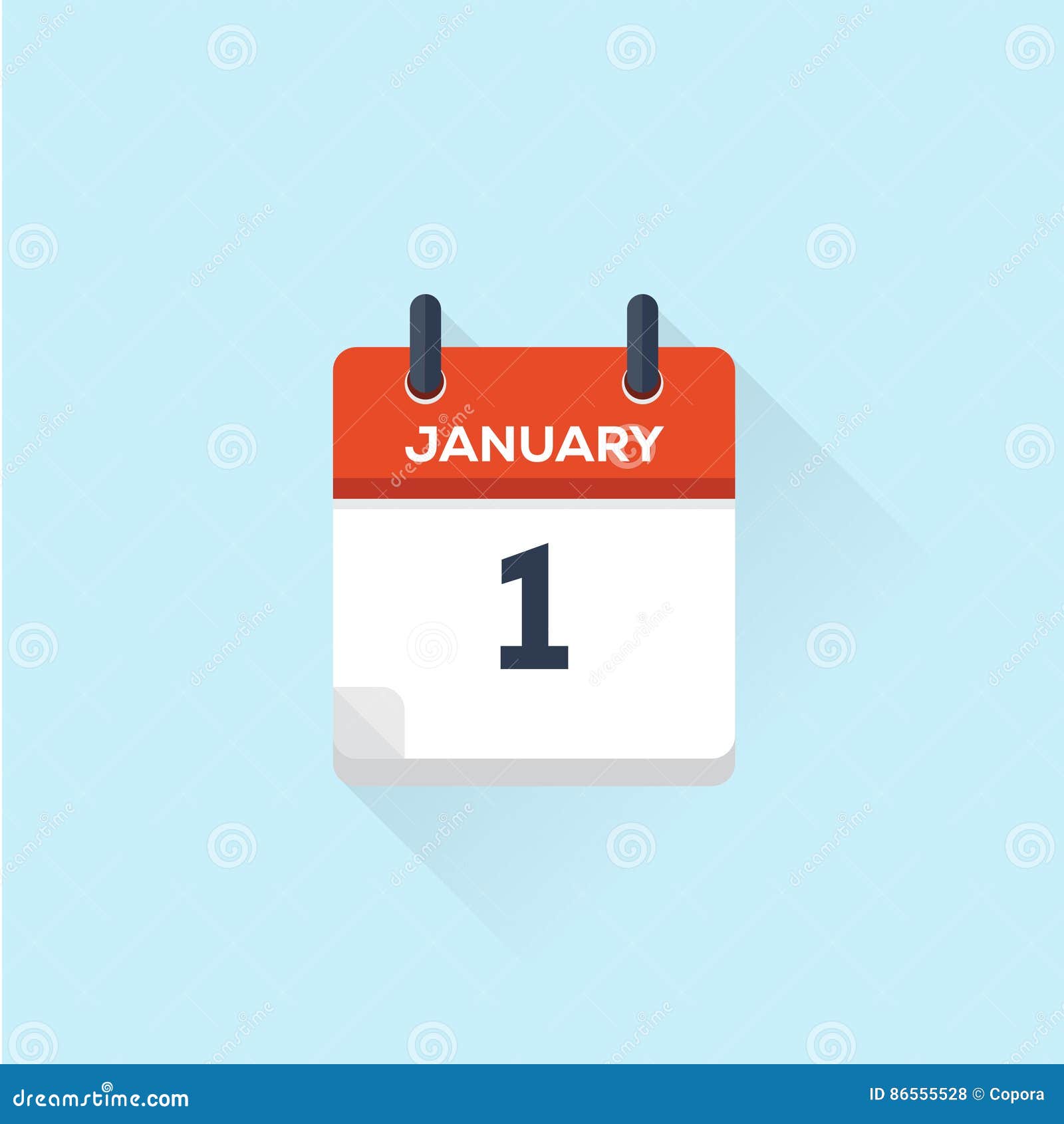 1. January Calendar, Vector Illustration Stock Vector - Illustration of ...