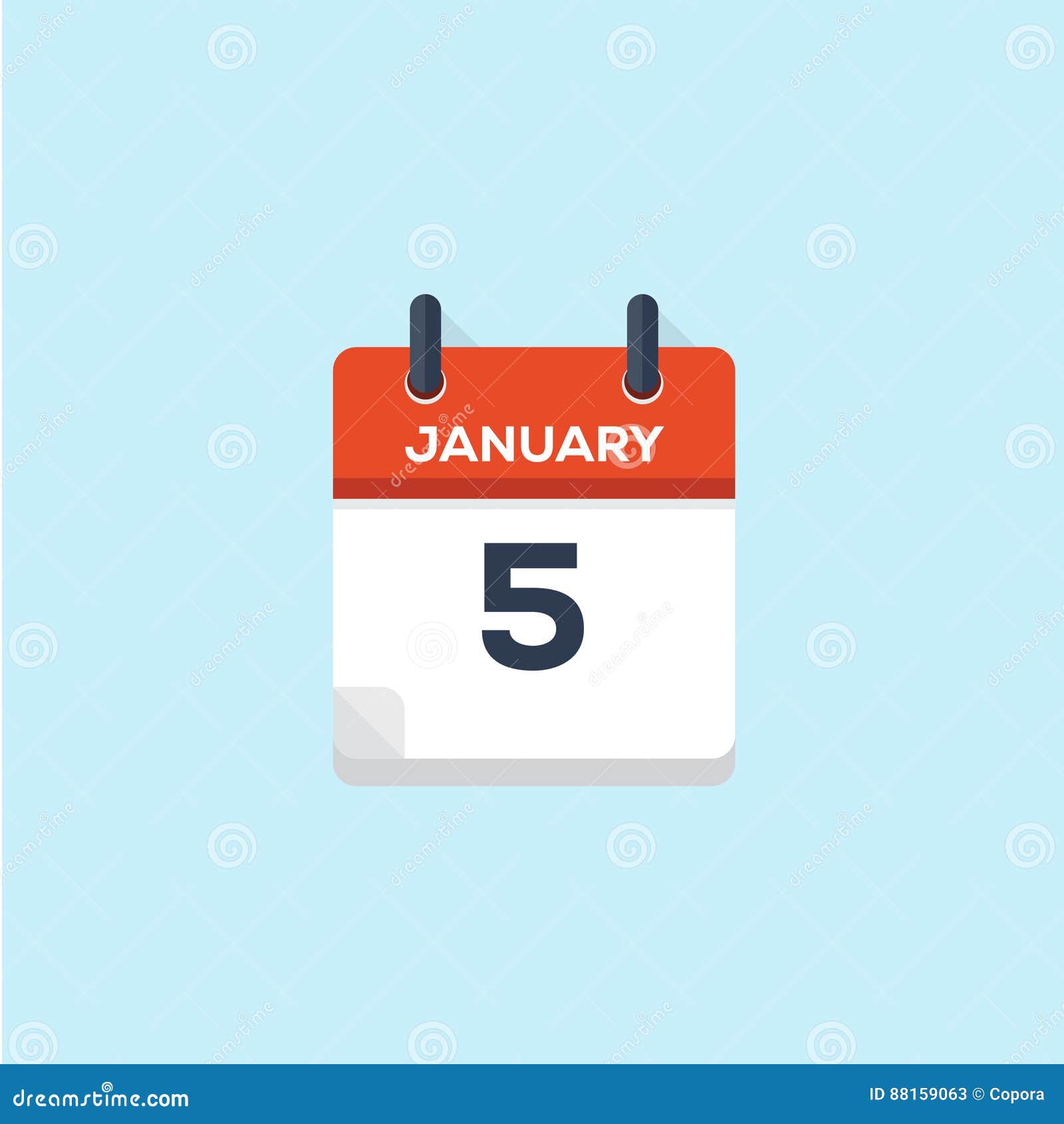 5. January Calendar, Vector Illustration Stock Vector - Illustration of ...