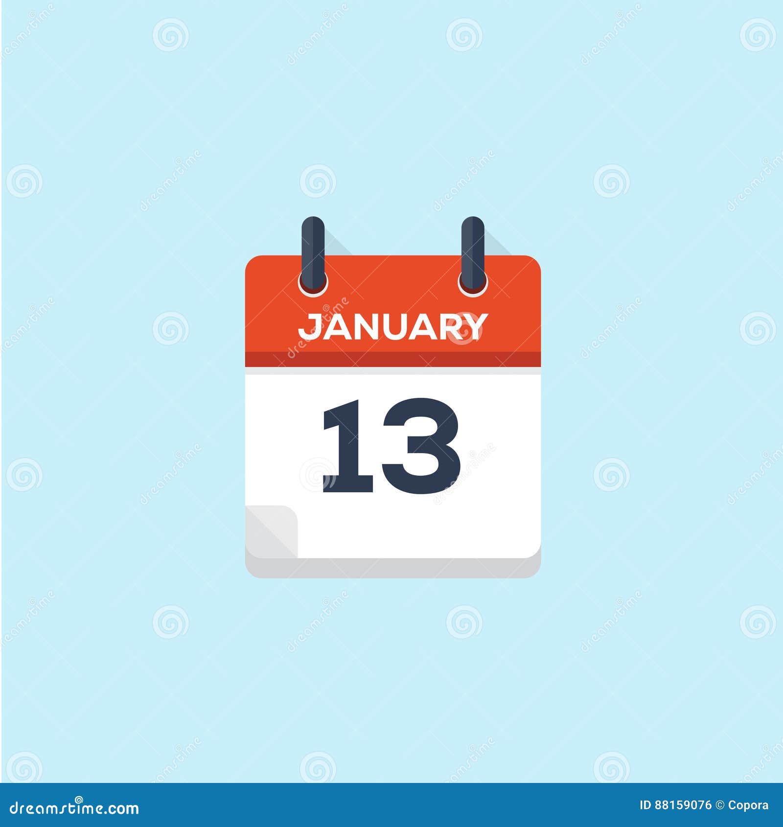 13. January Calendar, Vector Illustration Stock Vector - Illustration ...