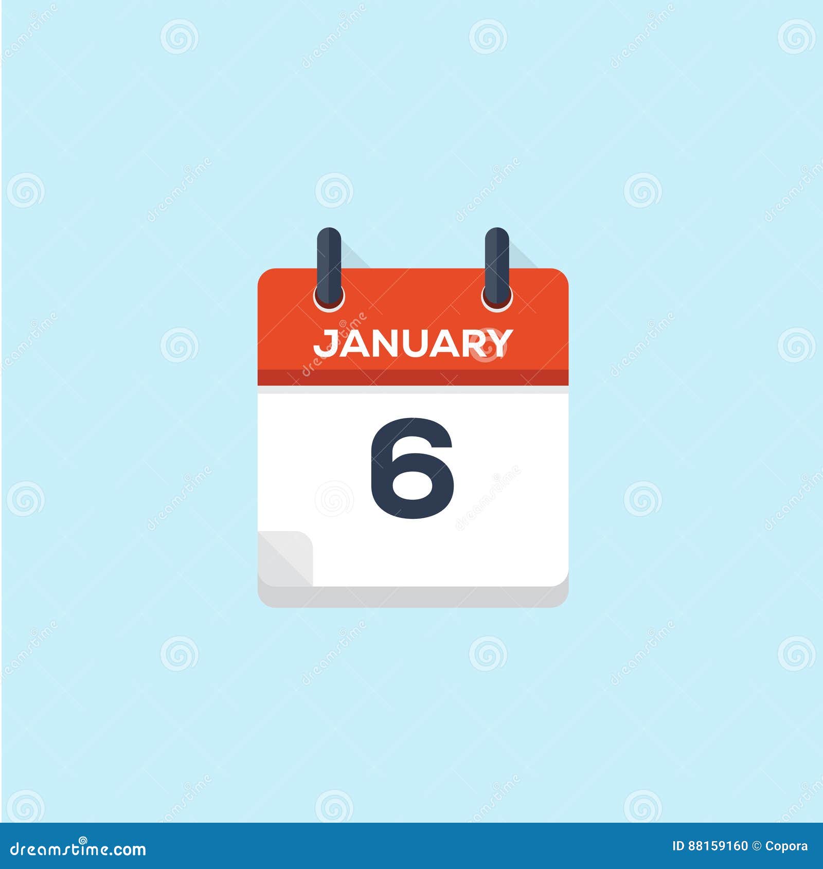 6. January Calendar, Vector Illustration Stock Vector - Illustration of ...