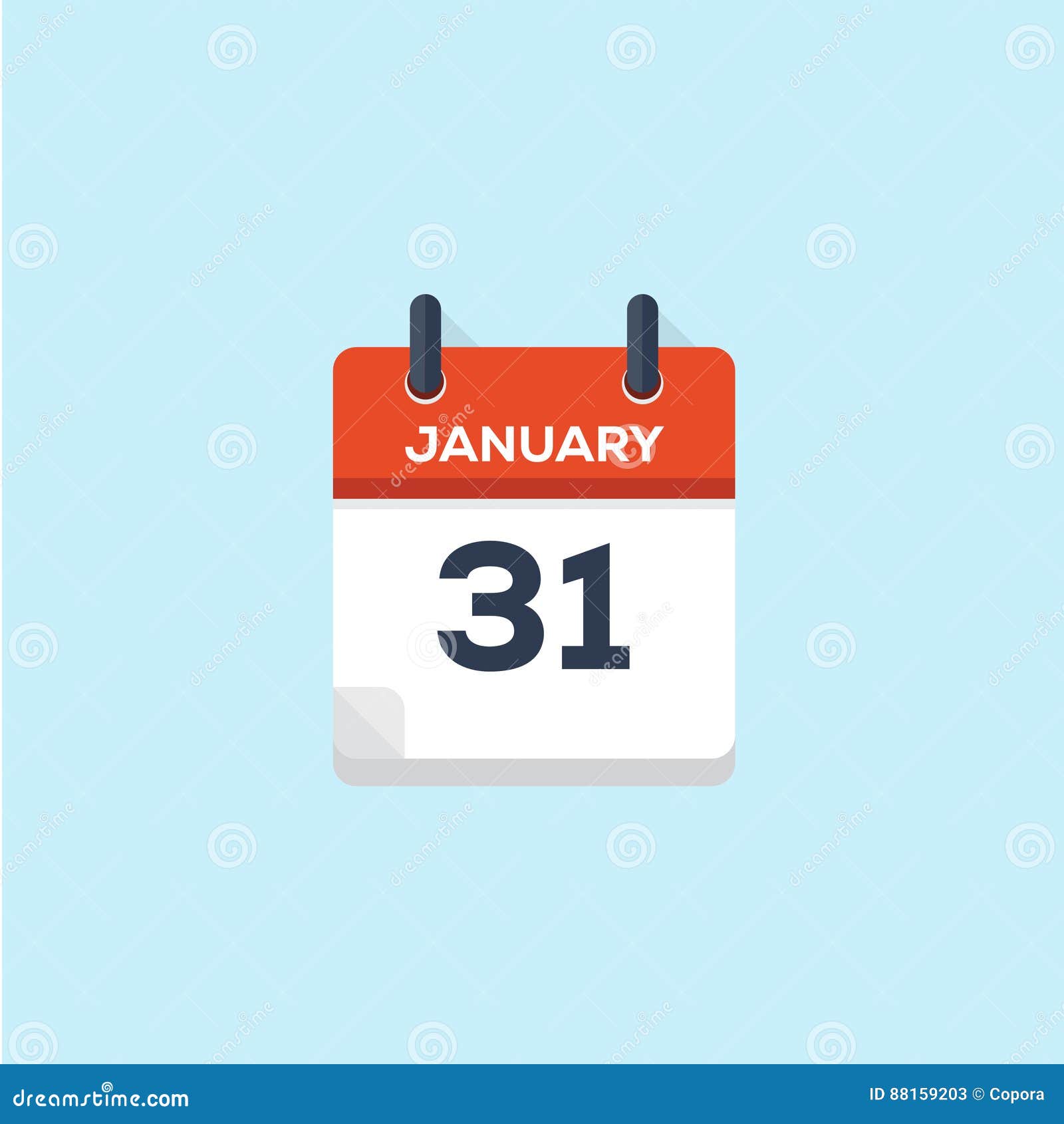 31. January Calendar, Vector Illustration Stock Vector - Illustration ...