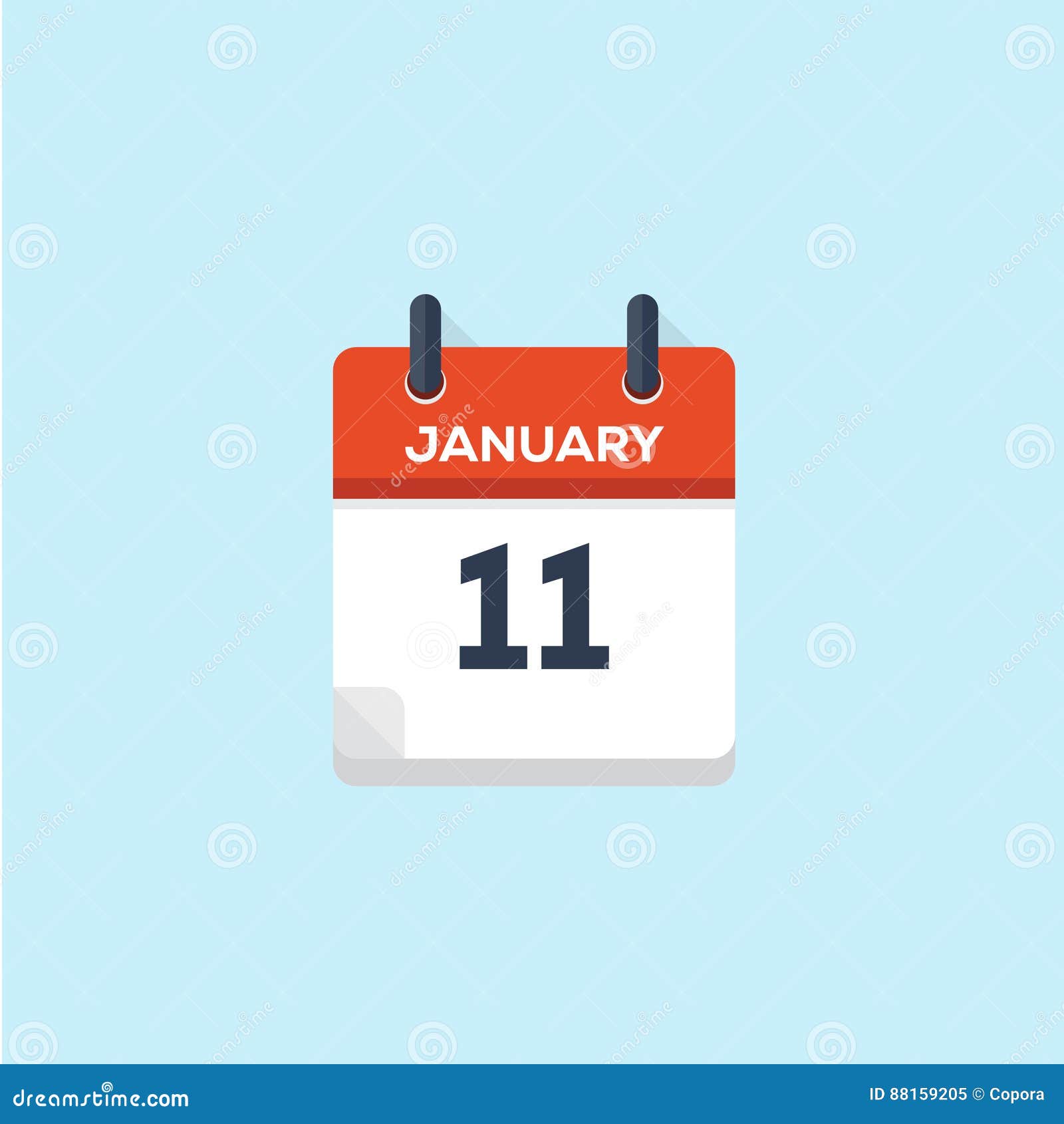 11. January Calendar, Vector Illustration Stock Vector - Illustration ...