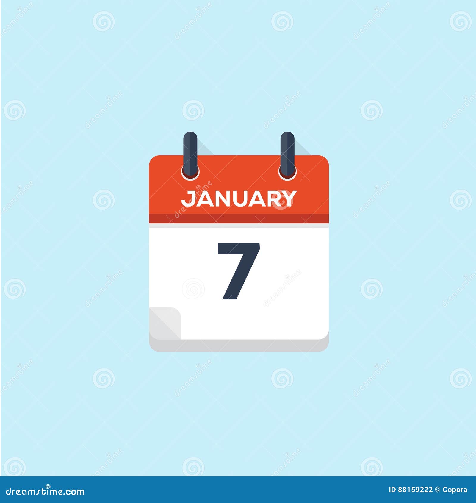 7. January Calendar, Vector Illustration Stock Vector - Illustration of ...