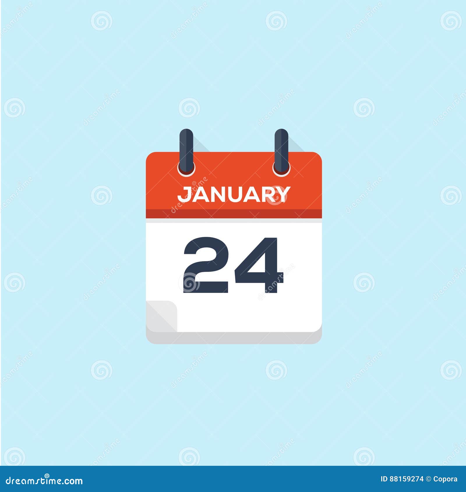 24. January Calendar, Vector Illustration Stock Vector - Illustration ...
