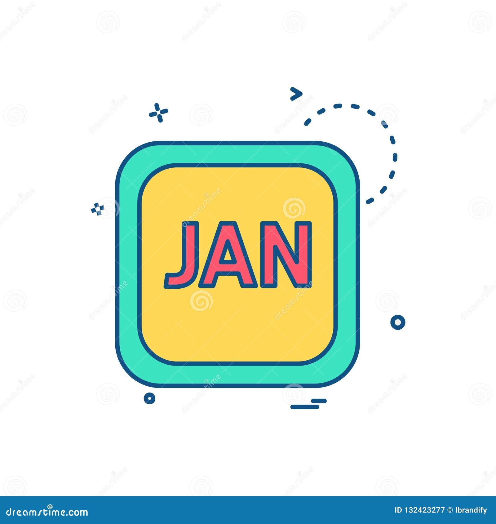 January Calender Icon Design Vector Stock Vector - Illustration of ...