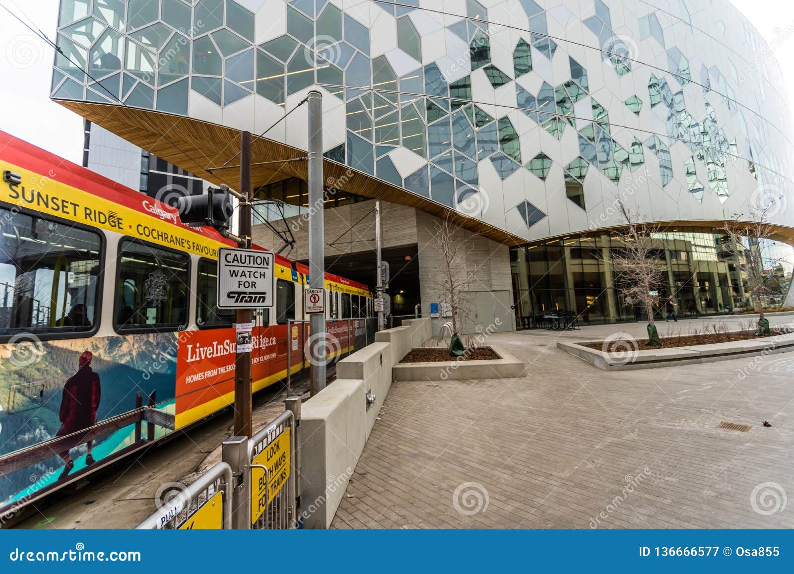 January 11 2019 , Calgary, Alberta - Calgary Transit LRT Train Using ...
