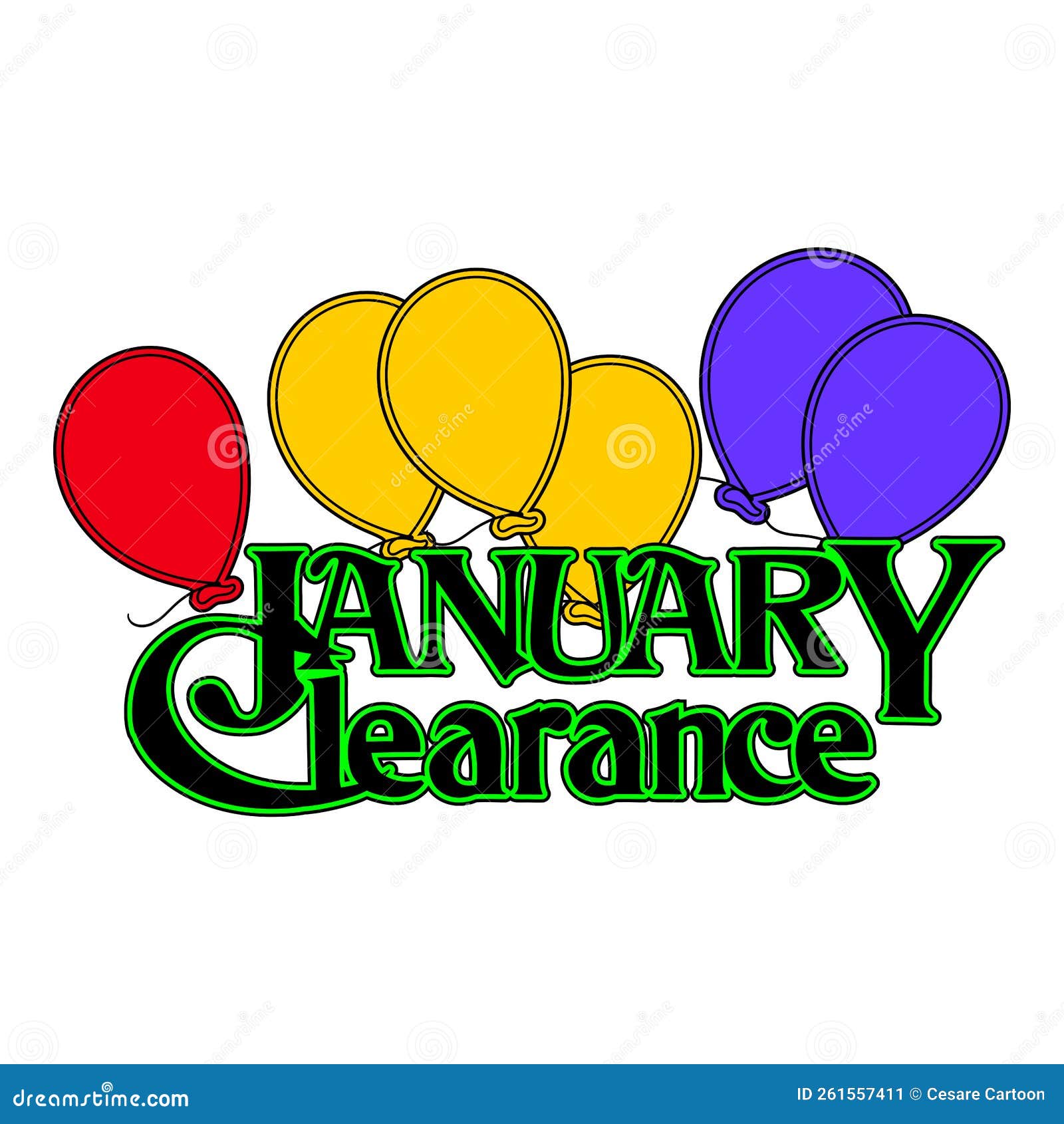 January clearance banner stock vector. Illustration of template - 261557411