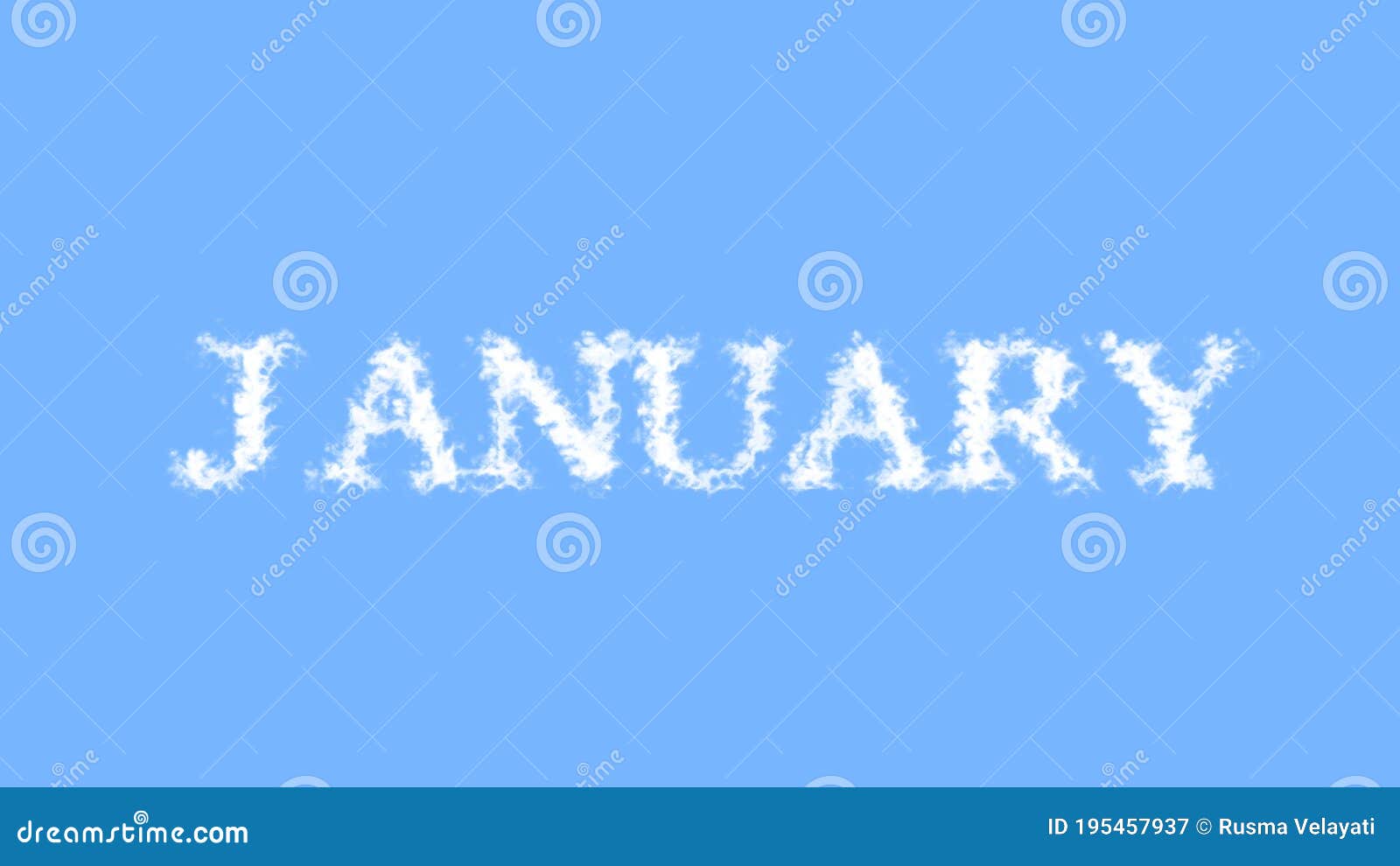 January Cloud Text Effect Sky Isolated Background Stock Illustration ...