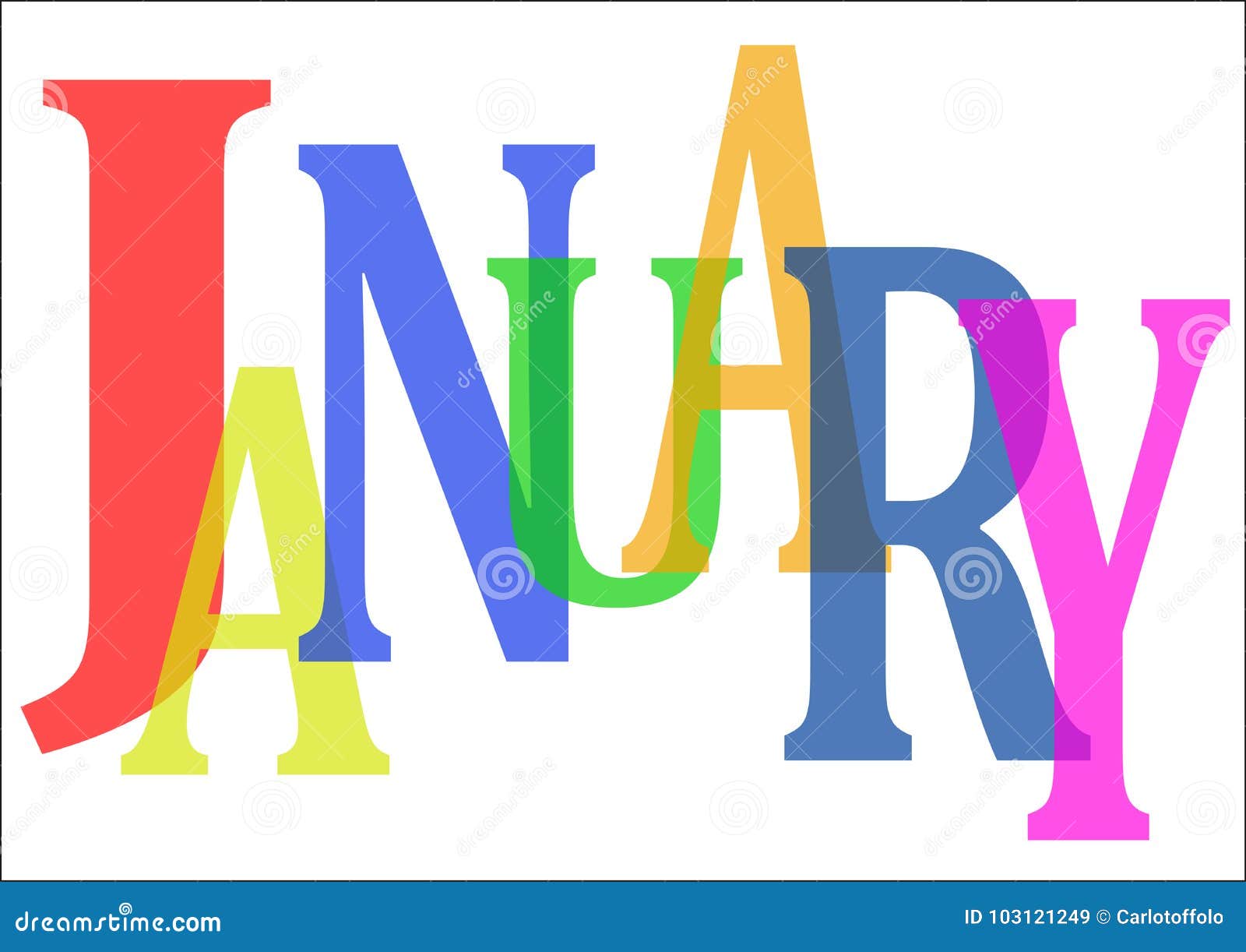 January with Colorful Letters Stock Vector - Illustration of cold ...