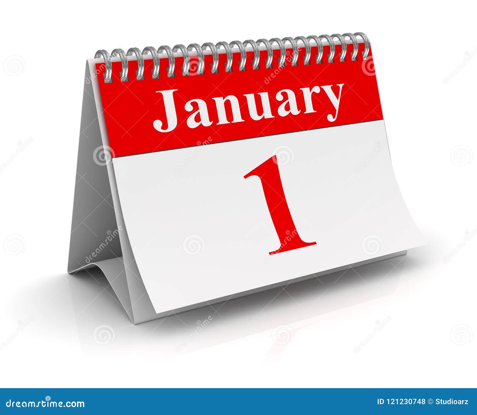 January 1 calendar stock illustration. Illustration of white - 121230748