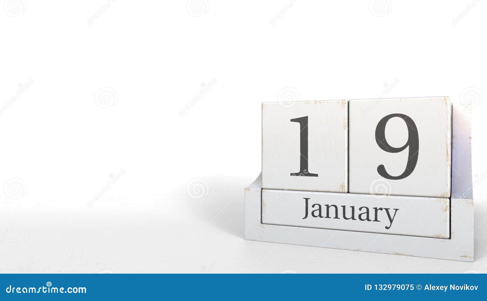January 19 Date on Retro Blocks Calendar, 3D Rendering Stock ...