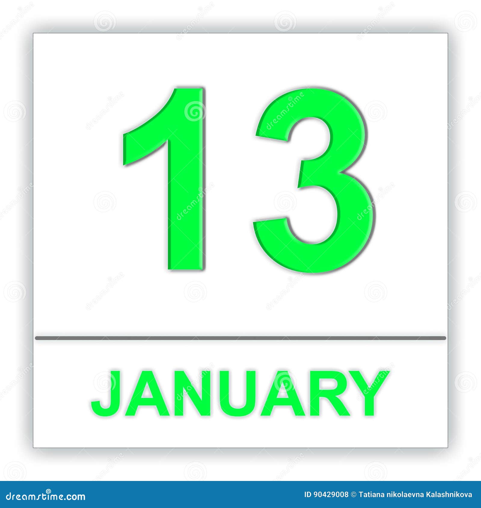 January 13. Day on the Calendar Stock Illustration - Illustration of ...