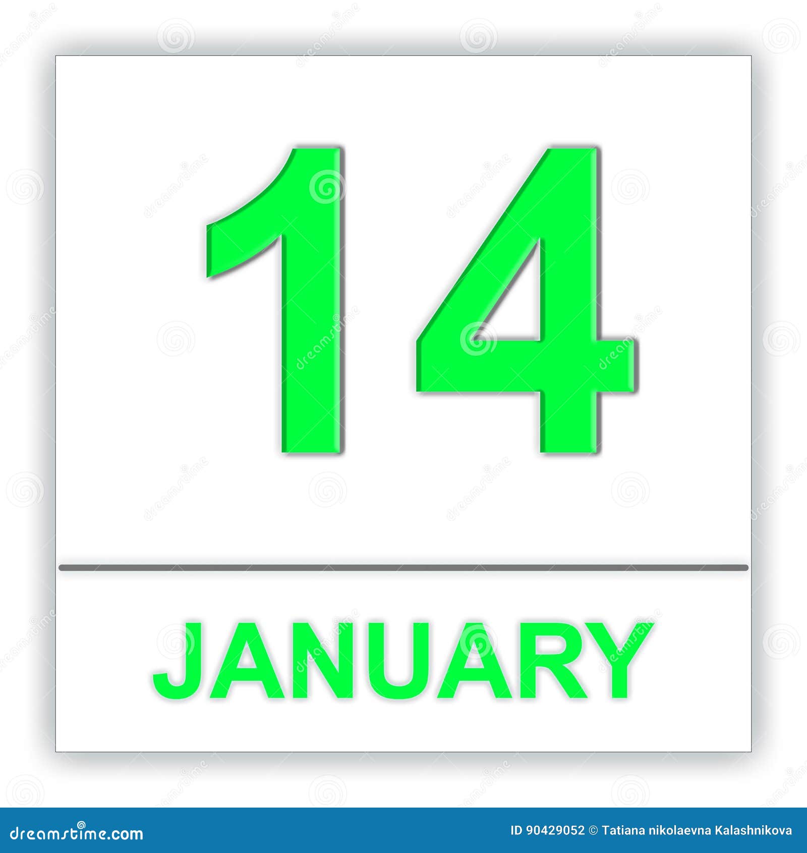 January 14. Day on the Calendar Stock Illustration - Illustration of ...