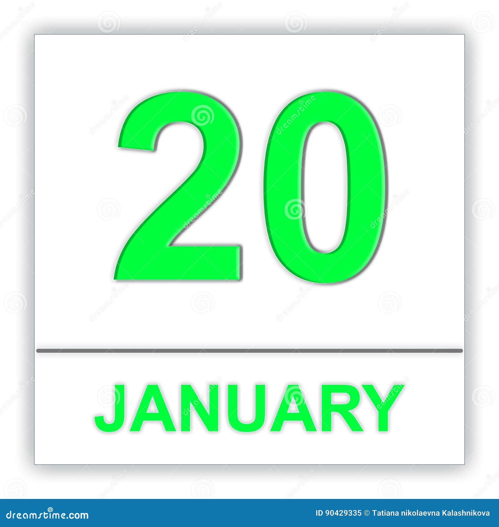 January 20. Day on the Calendar Stock Illustration - Illustration of ...