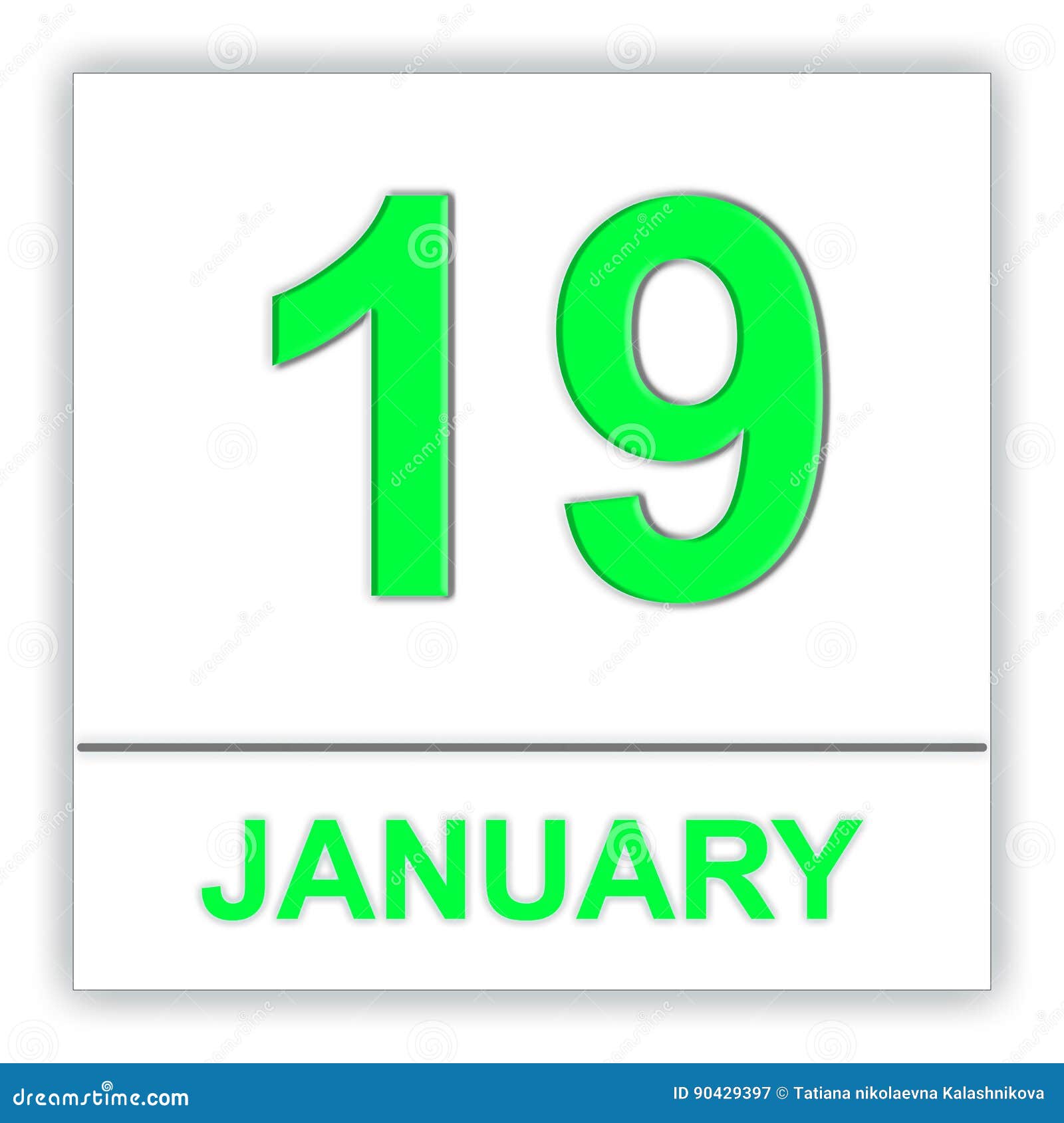 January 19. Day on the Calendar Stock Illustration - Illustration of ...