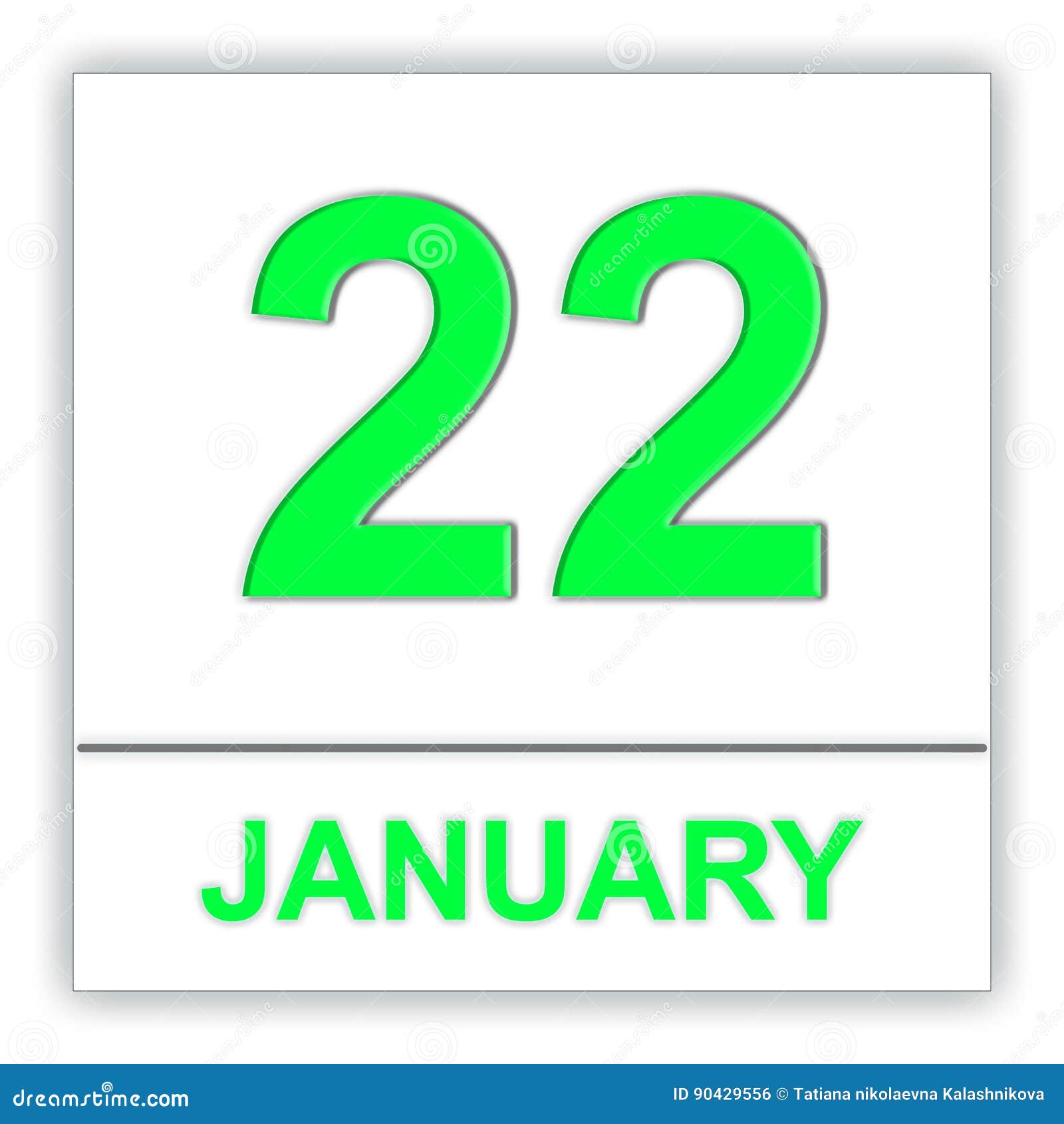 January 22. Day on the Calendar Stock Illustration - Illustration of ...