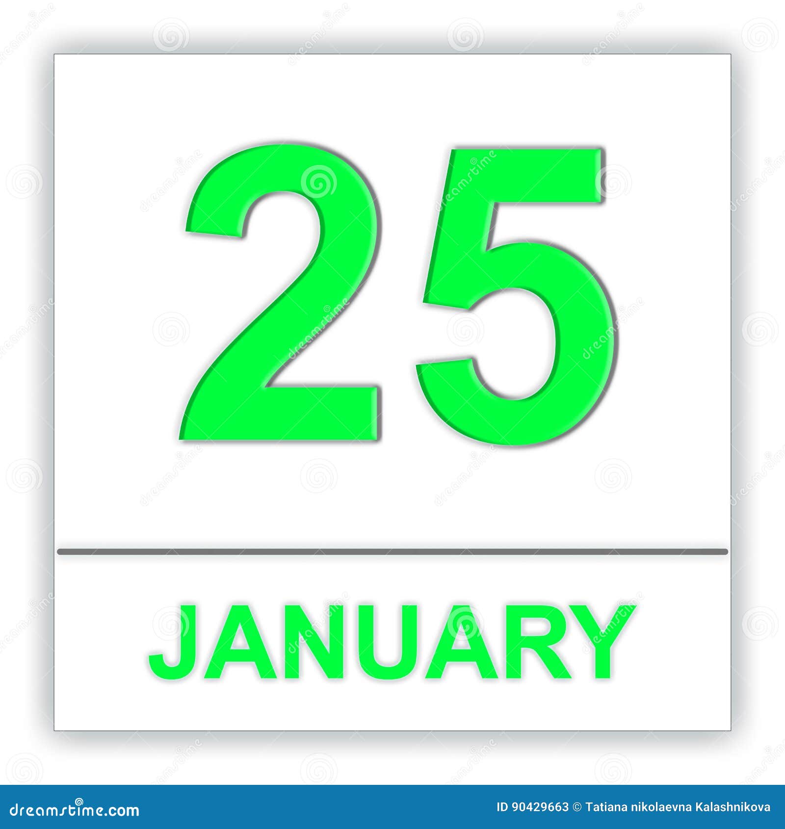 January 25. Day on the Calendar Stock Illustration - Illustration of ...