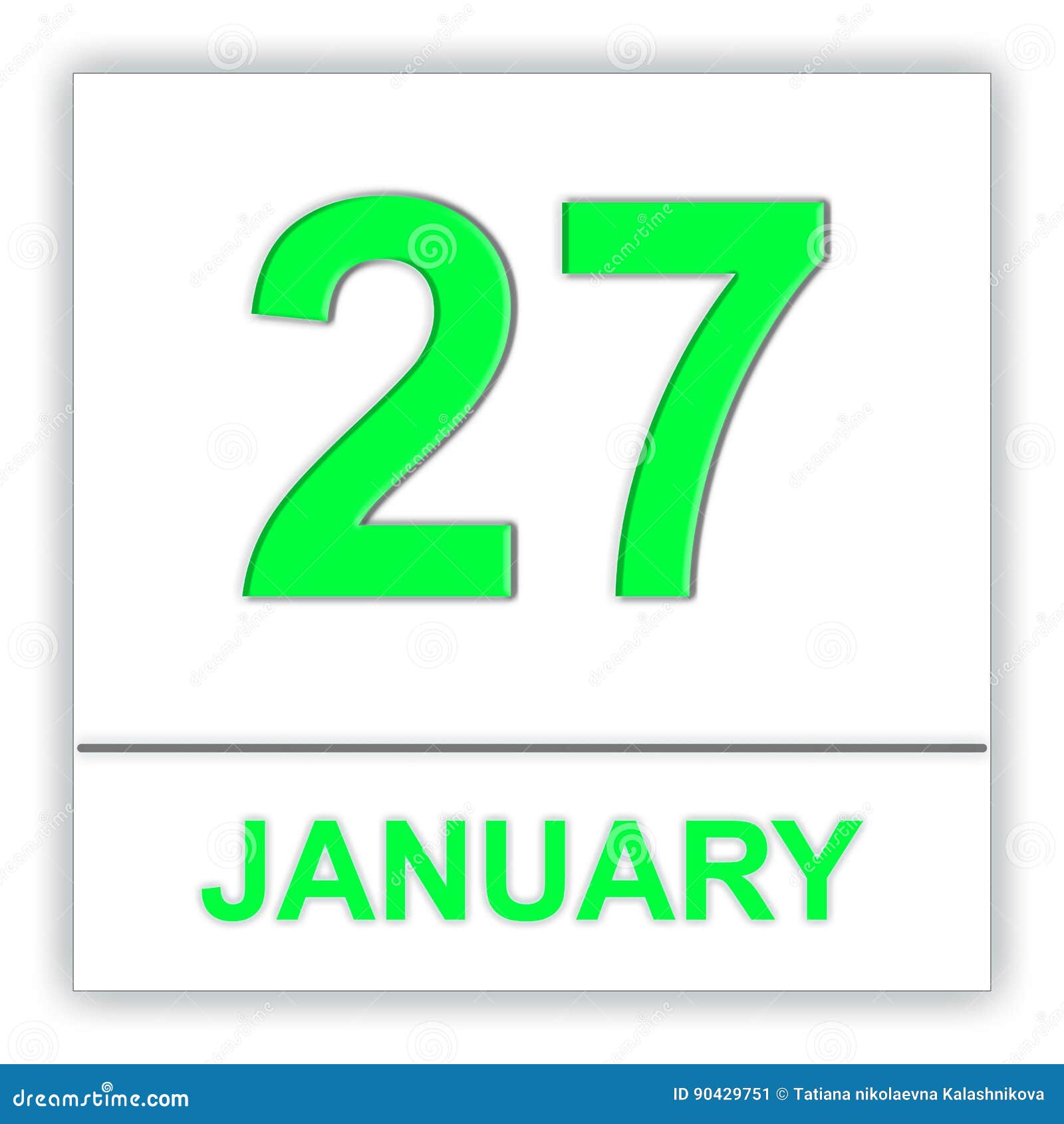 January 27. Day on the Calendar Stock Illustration - Illustration of ...