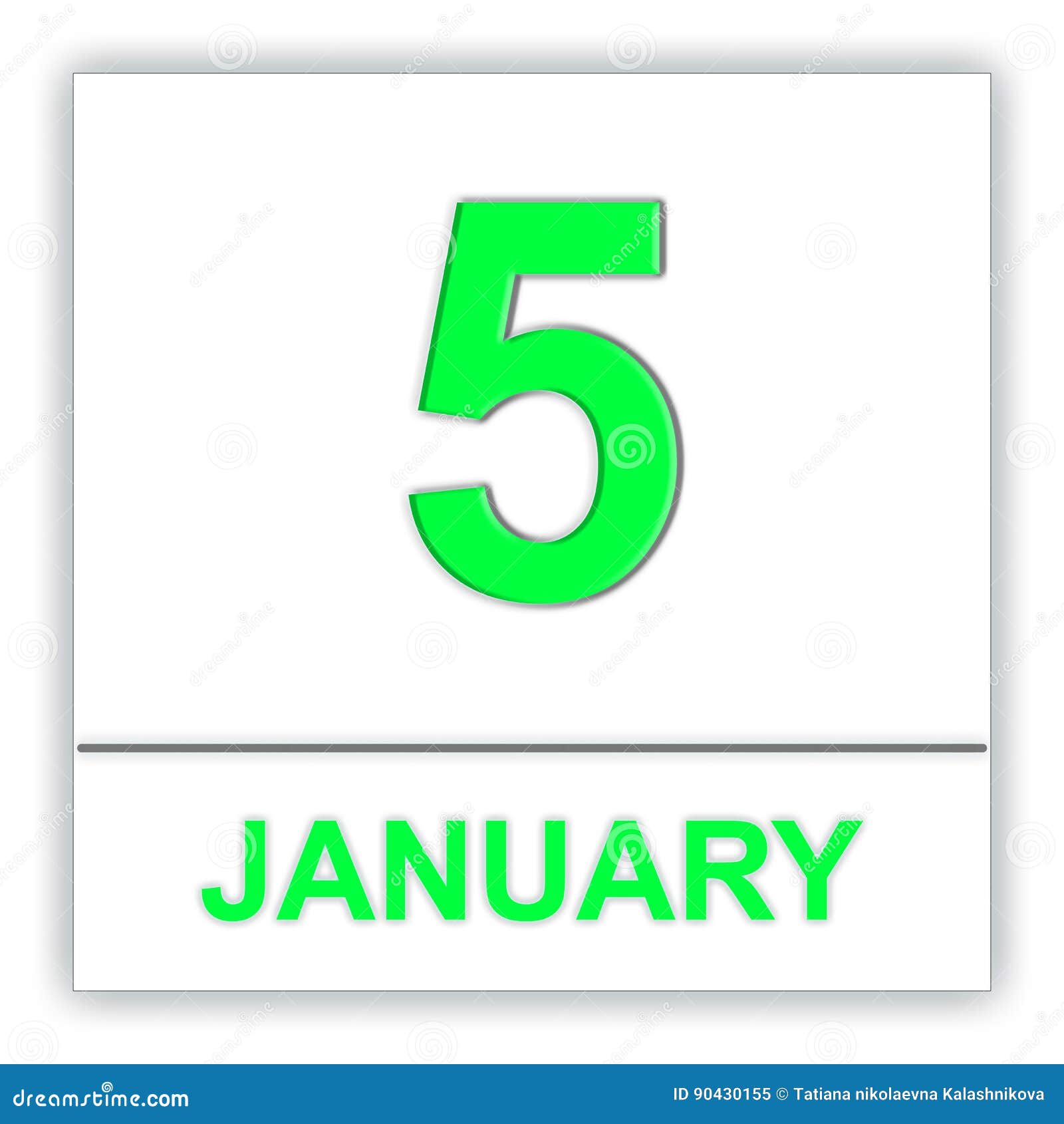 January 5. Day on the Calendar Stock Illustration - Illustration of ...