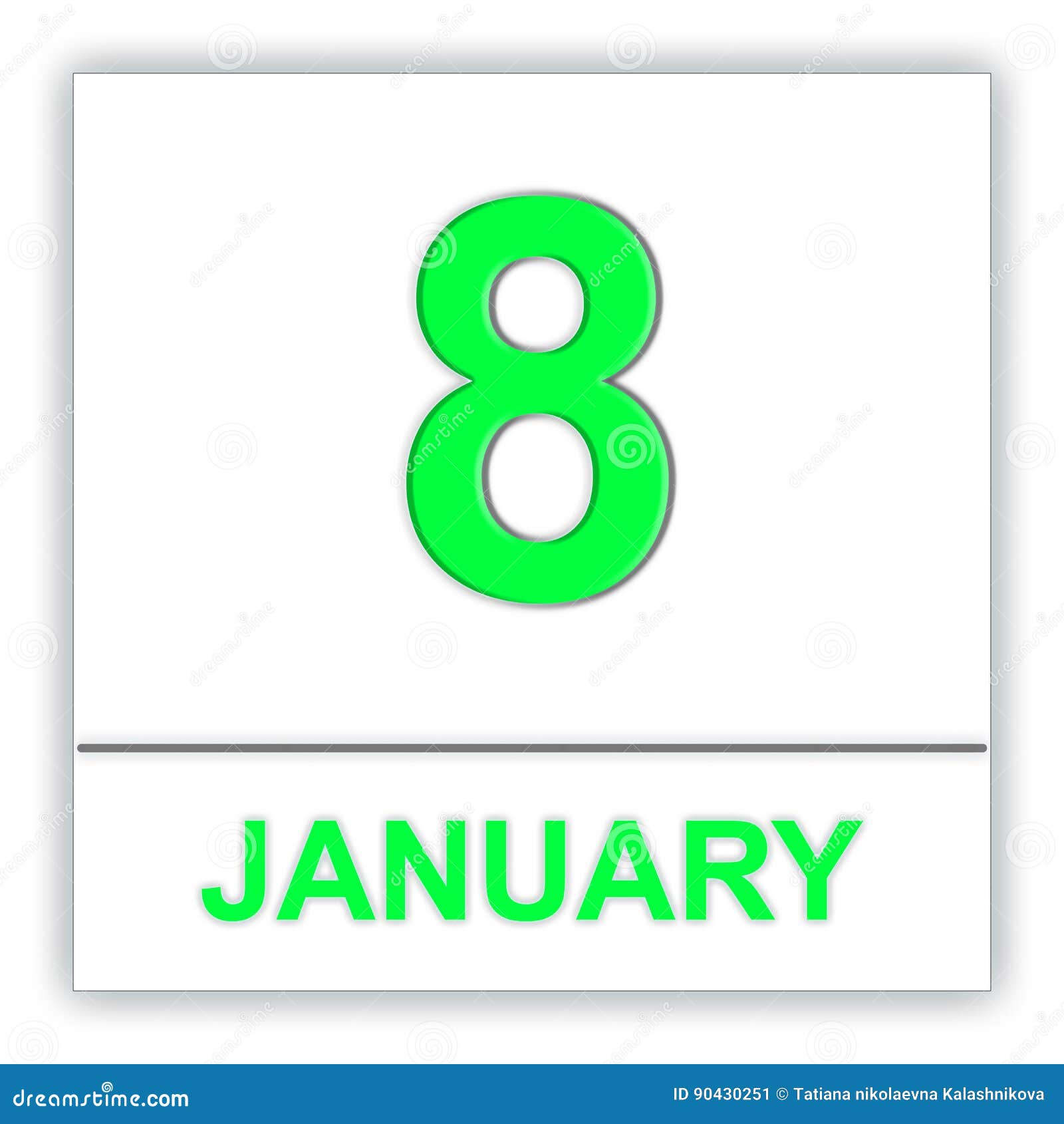 January 8. Day on the Calendar Stock Illustration - Illustration of ...