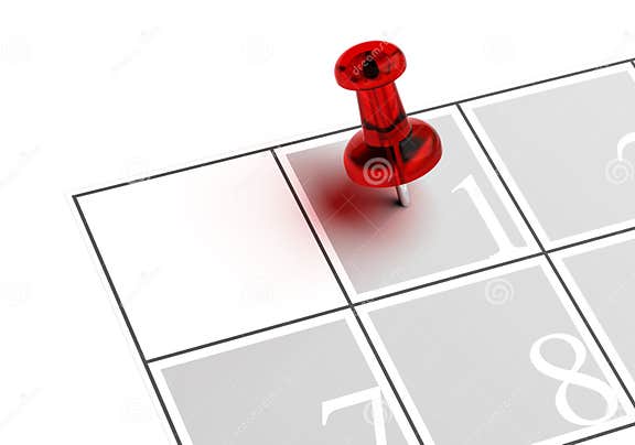 January the first calendar stock illustration. Illustration of pushpin ...