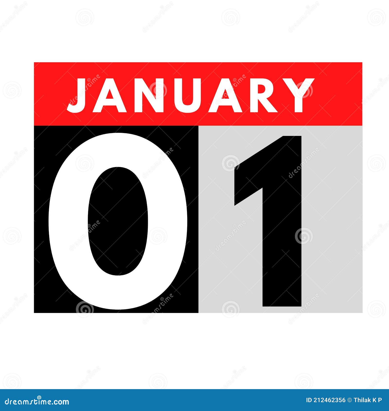 January 1 . Flat daily Calendar Icon .date ,day, Month Stock ...