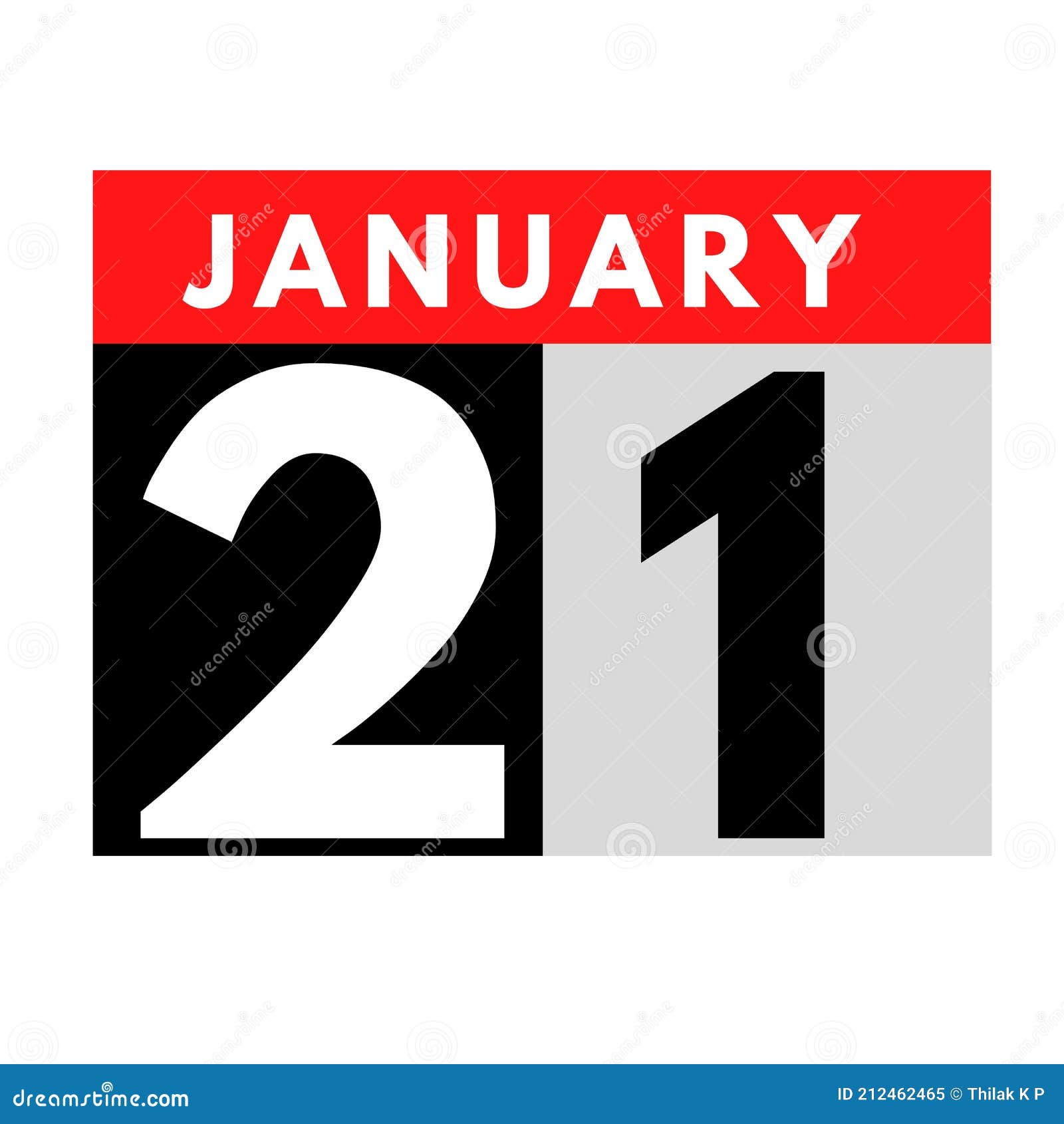 January 21 . Flat daily Calendar Icon .date ,day, Month Stock ...