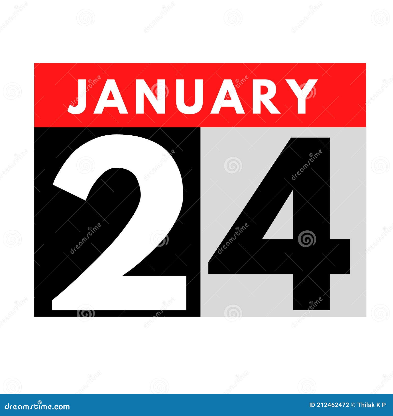 January 24 . Flat daily Calendar Icon .date ,day, Month Stock ...