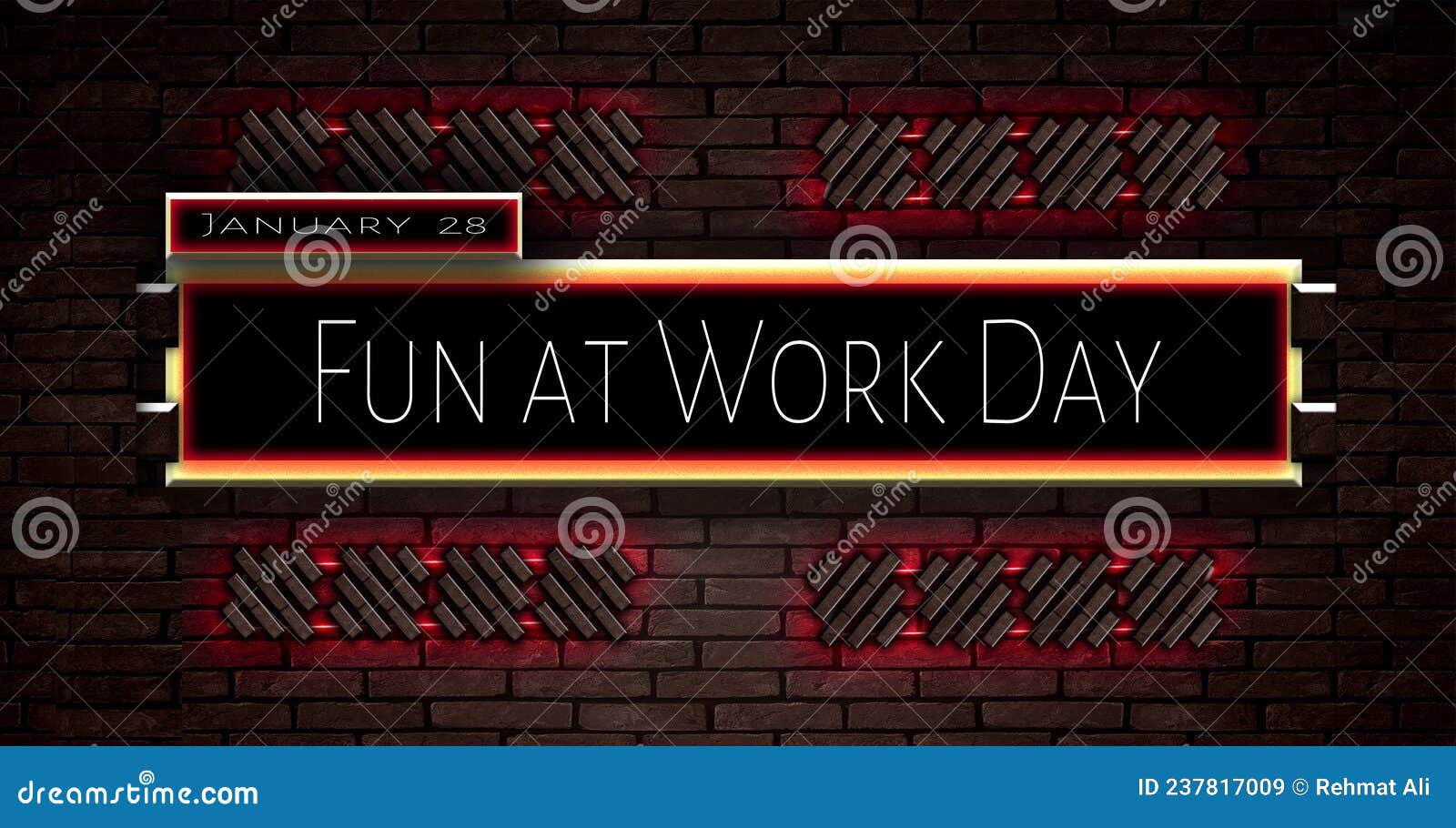 28 January, Fun at Work Day, Text Effect on Bricks Background Stock ...