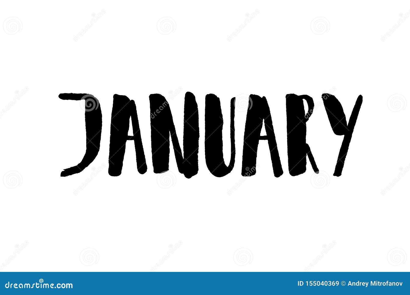 January. Handwritten Text. Modern Calligraphy Stock Illustration ...
