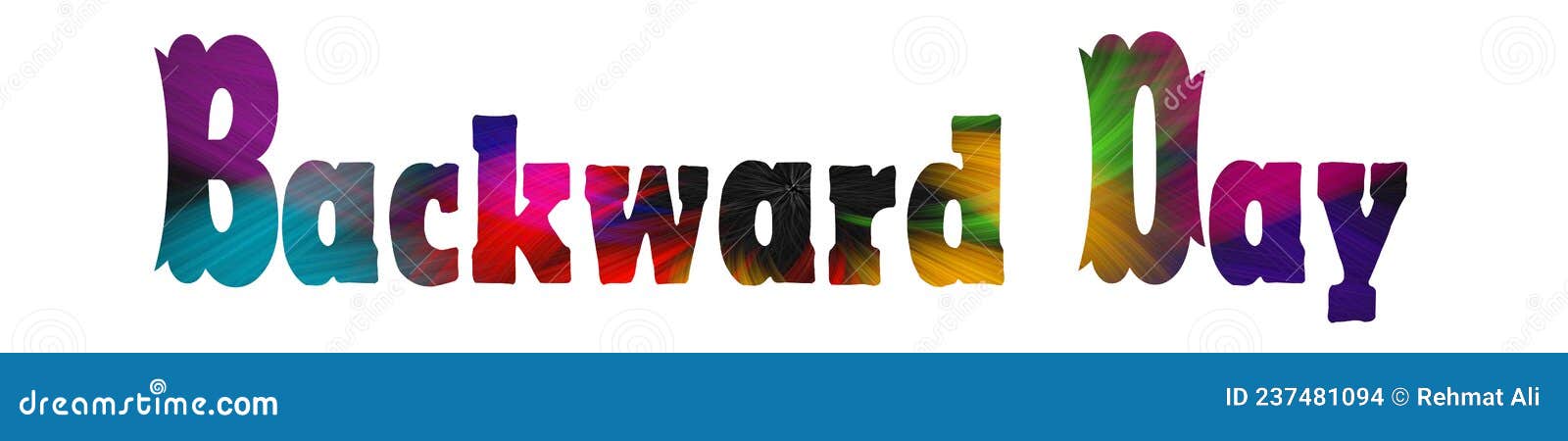 January Holidays, Backward Day. Text Effect on White Background Stock ...