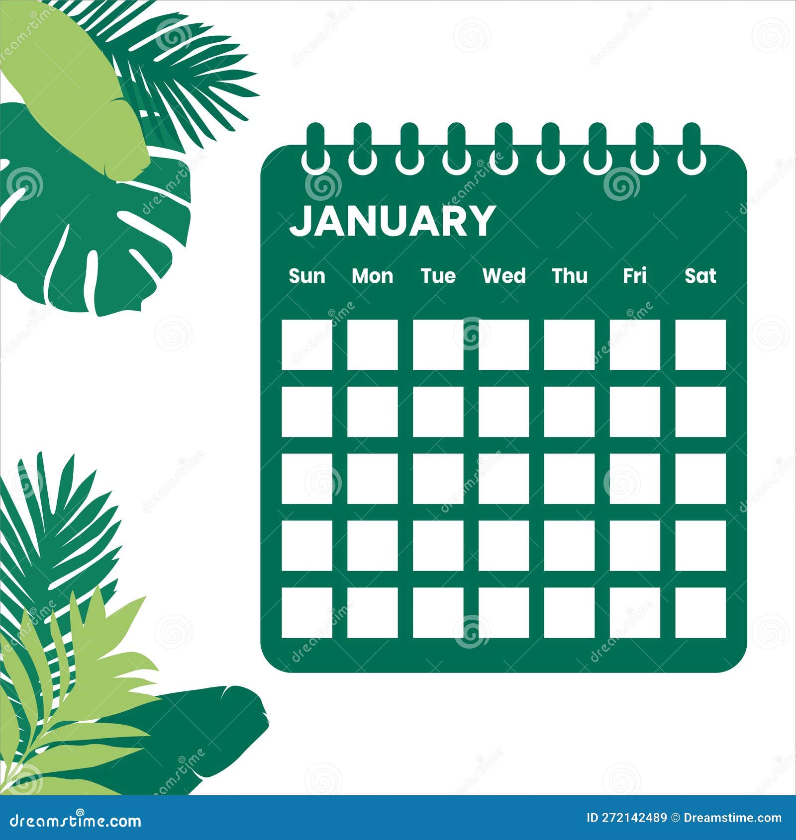 January Month Calendar. January Month Stock Vector - Illustration of ...