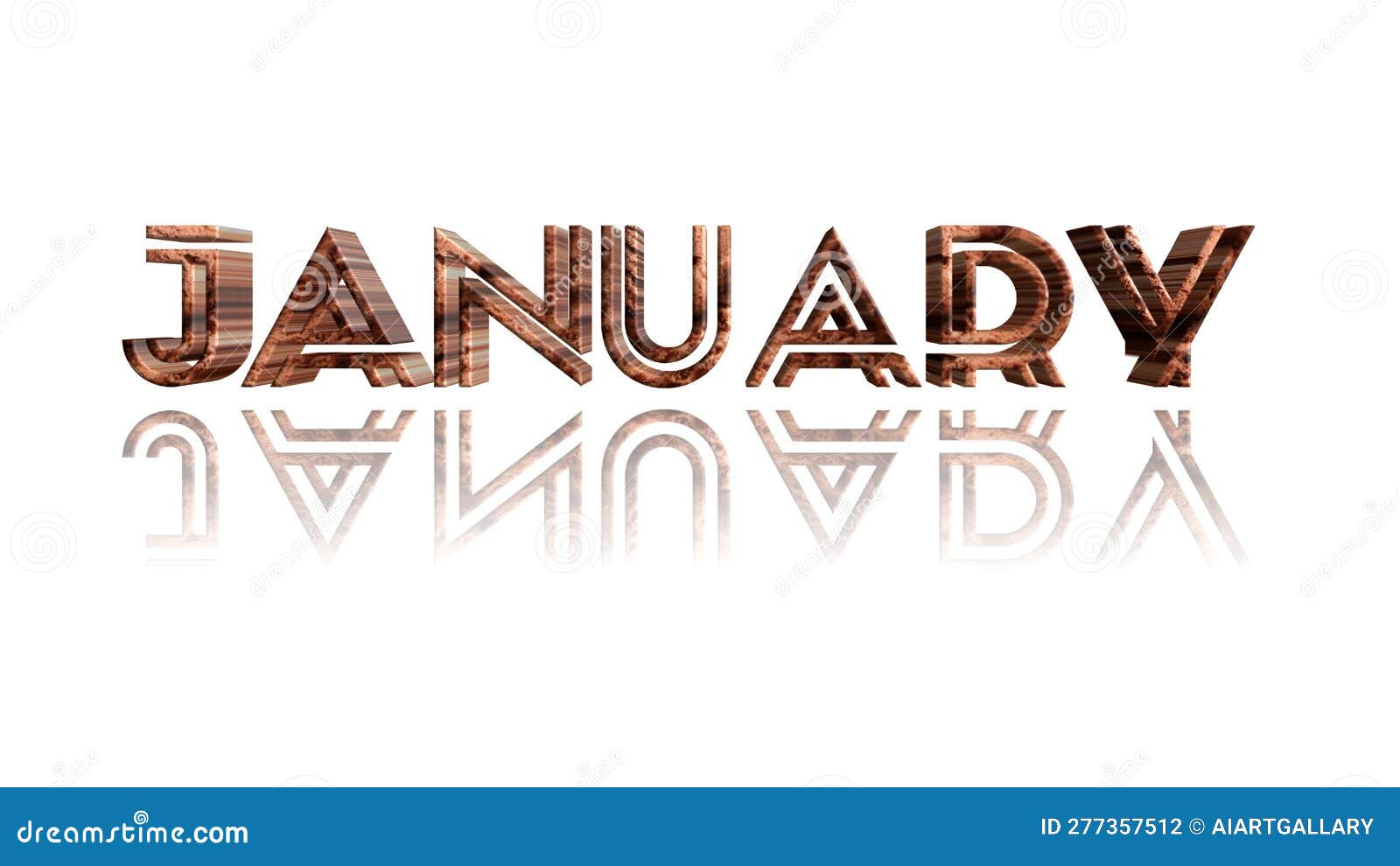 January Month Word on White Background Stock Illustration ...