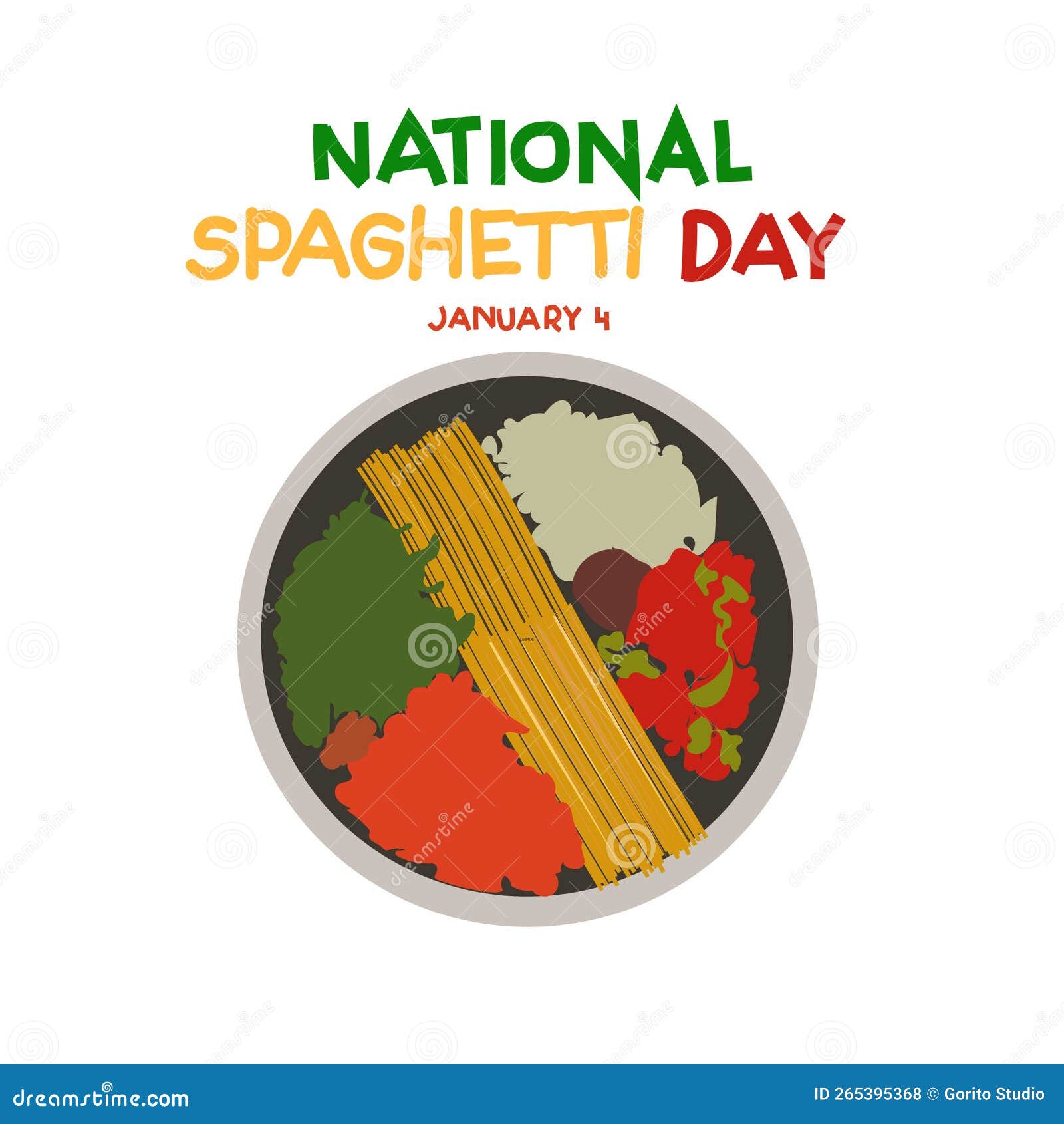 January 4 is National Spaghetti Day. Vector Illustration Stock Vector ...
