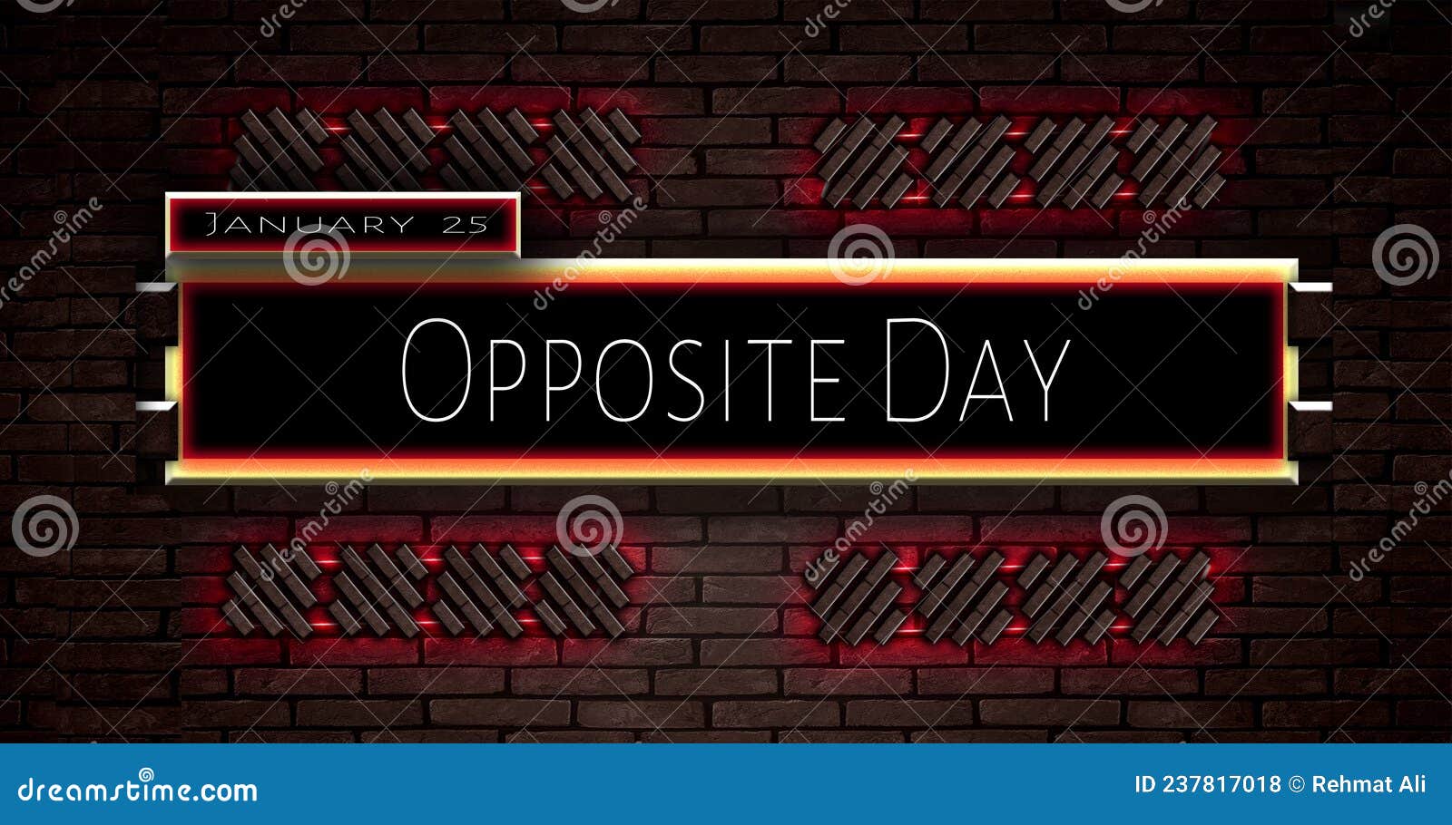 25 January, Opposite Day, Text Effect on Bricks Background Stock ...