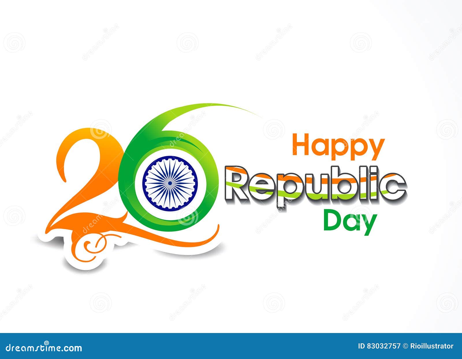 26 January Republic Day Text Background Stock Vector - Illustration of ...