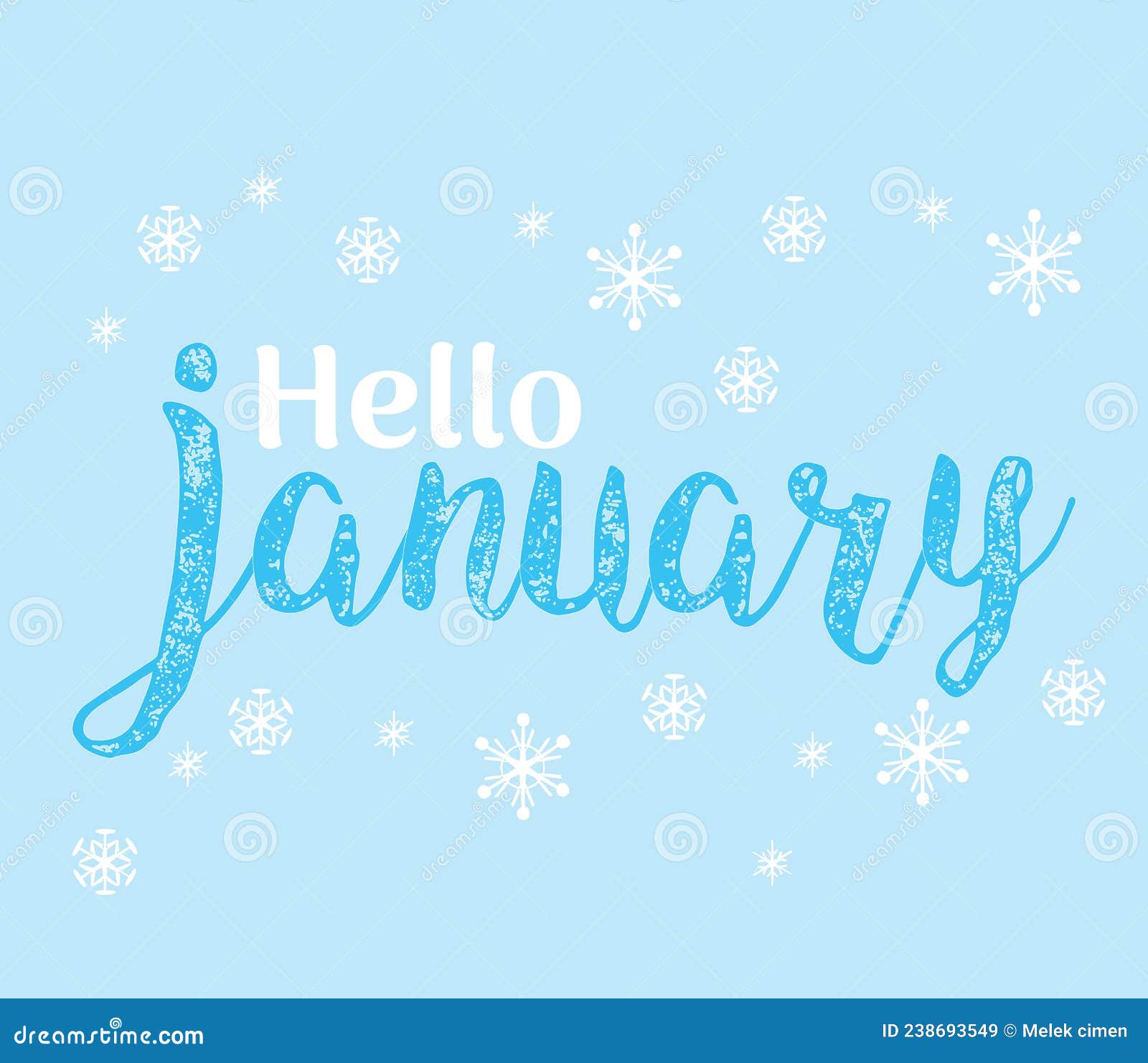 January Sign with Snowflakes. Vector Illustration Stock Vector ...