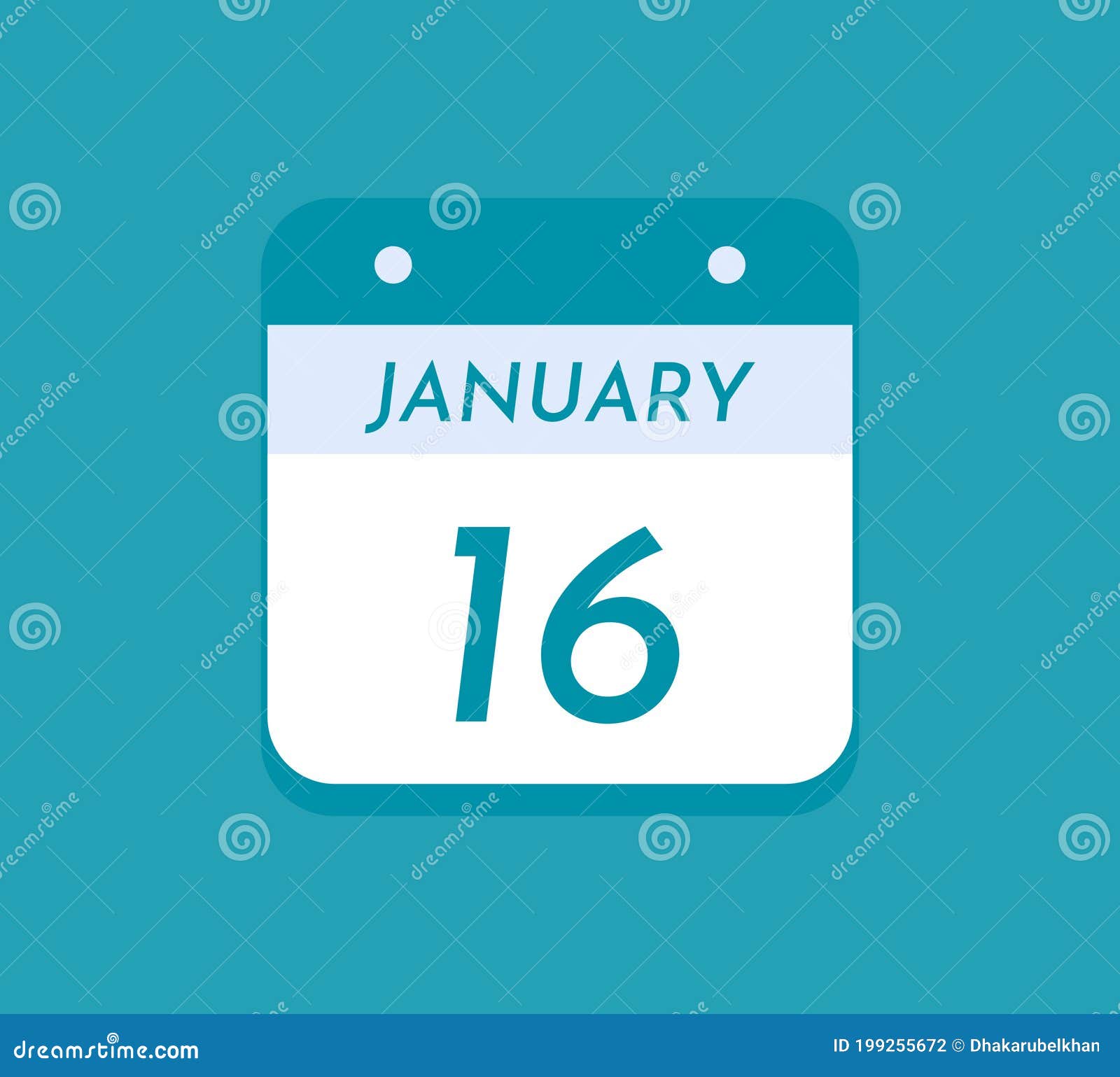 January 16 Single Day Calendar, 16 January Stock Vector - Illustration ...