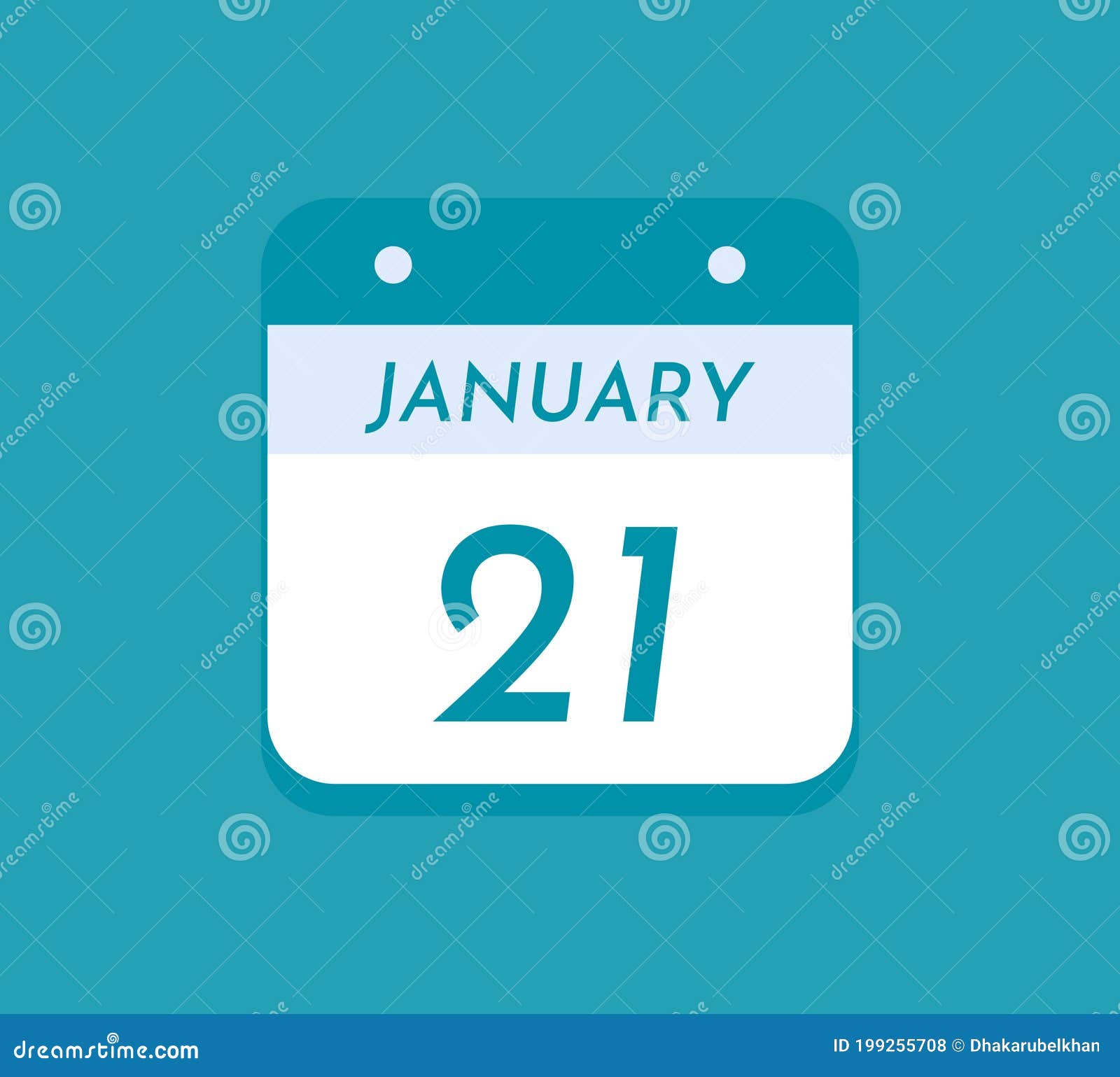 January 21 Single Day Calendar, 21 January Stock Vector - Illustration ...