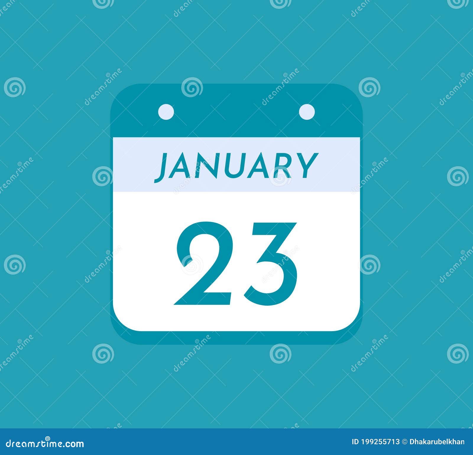 January 23 Single Day Calendar, 23 January Stock Vector - Illustration ...