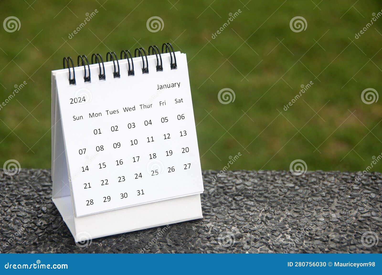 January 2024 Table Calendar with Customizable Space for Text. Copy ...