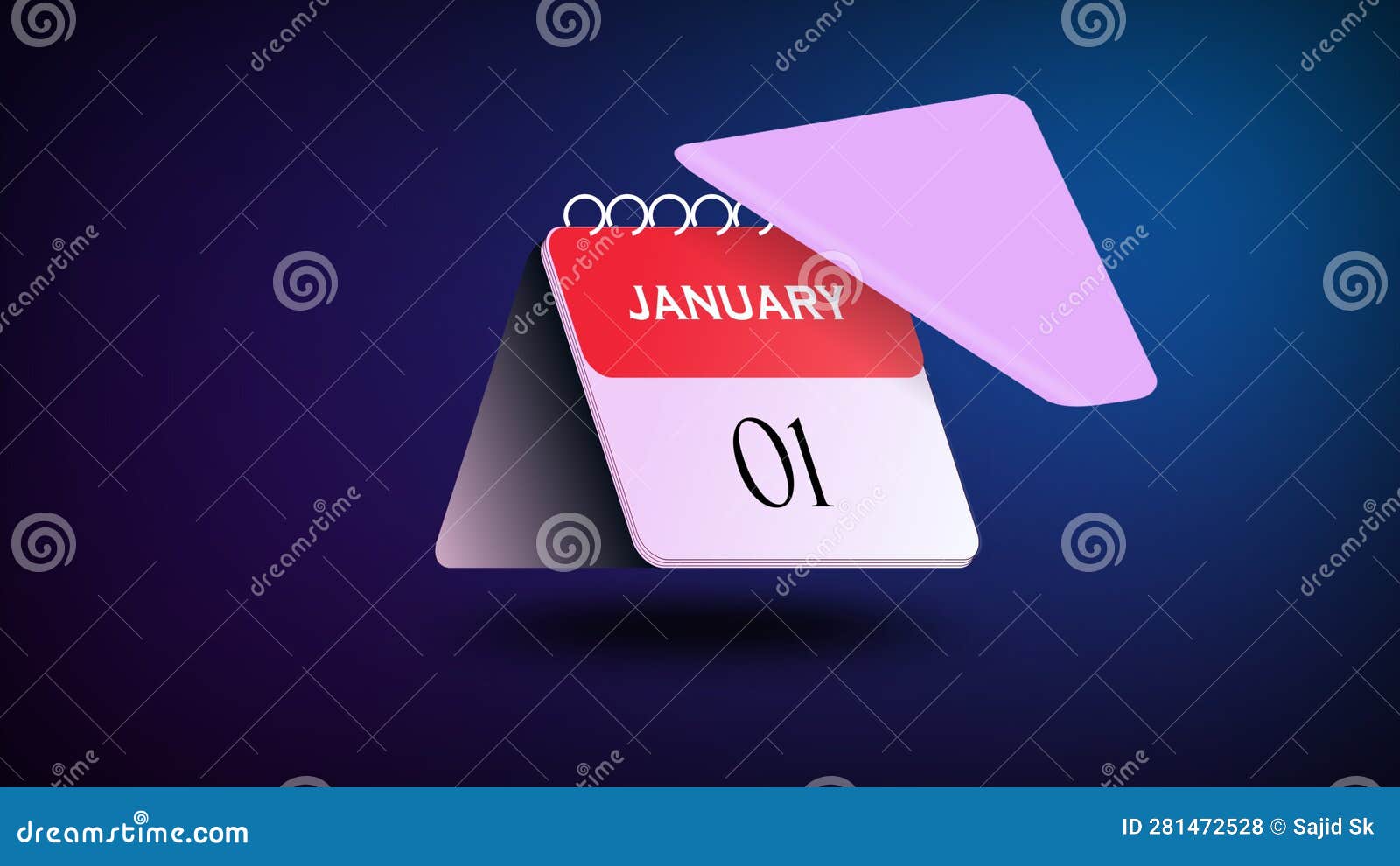 1 January Table Calendar 3d Image.First January Calendar Page 3d Image ...