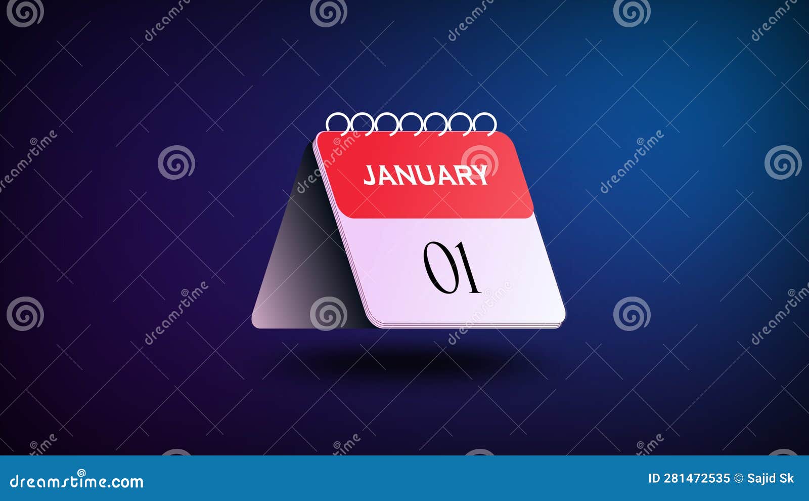 1 January Table Calendar 3d Image.First January Calendar Page 3d Image ...