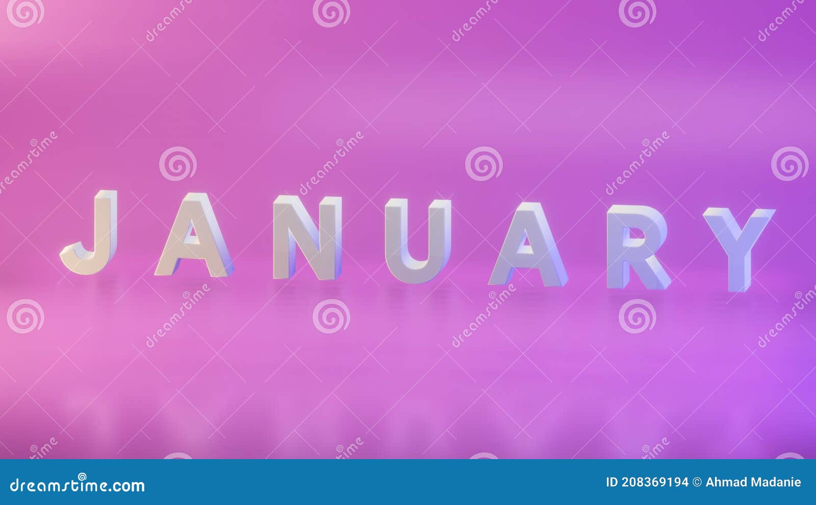 January Text on Gradient Background Simple and Elegant . 3d ...