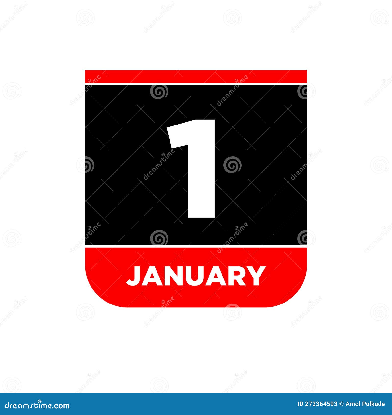 1 January Vector Calendar Vector Icon. 1 Jan Card Stock Vector ...