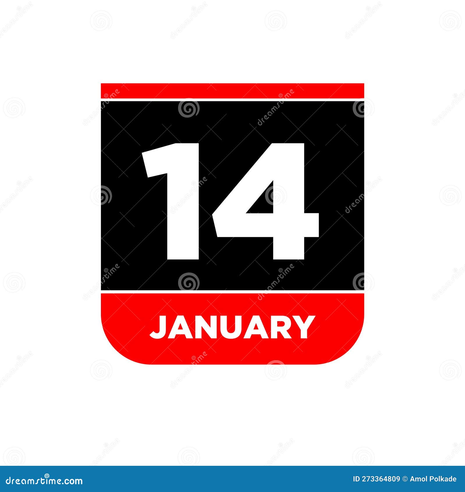 14 January Vector Calendar Vector Icon. 14 Jan Card Stock Vector ...