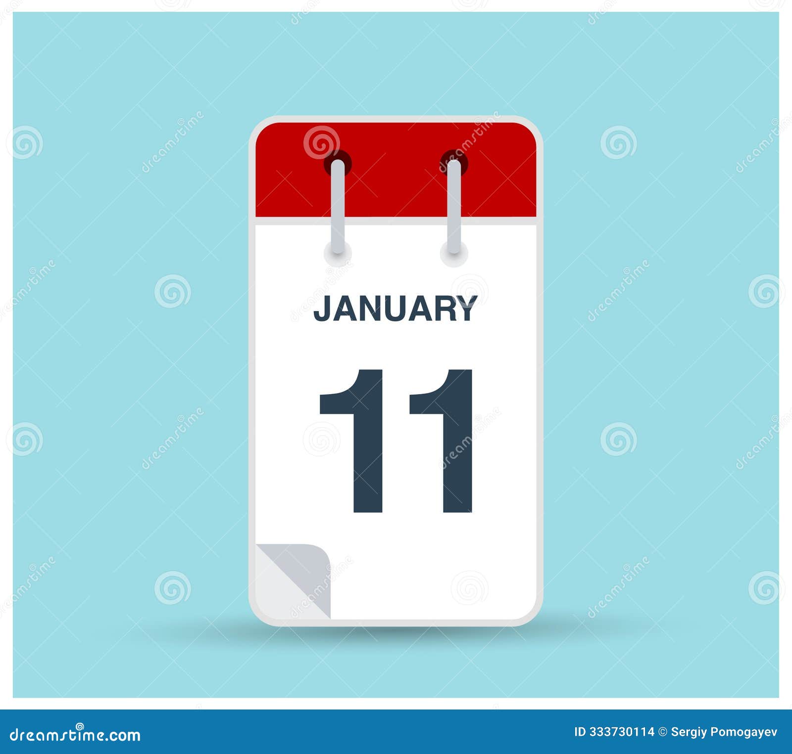 January 11 Vertical Calendar Leaf Stock Vector - Illustration of ...
