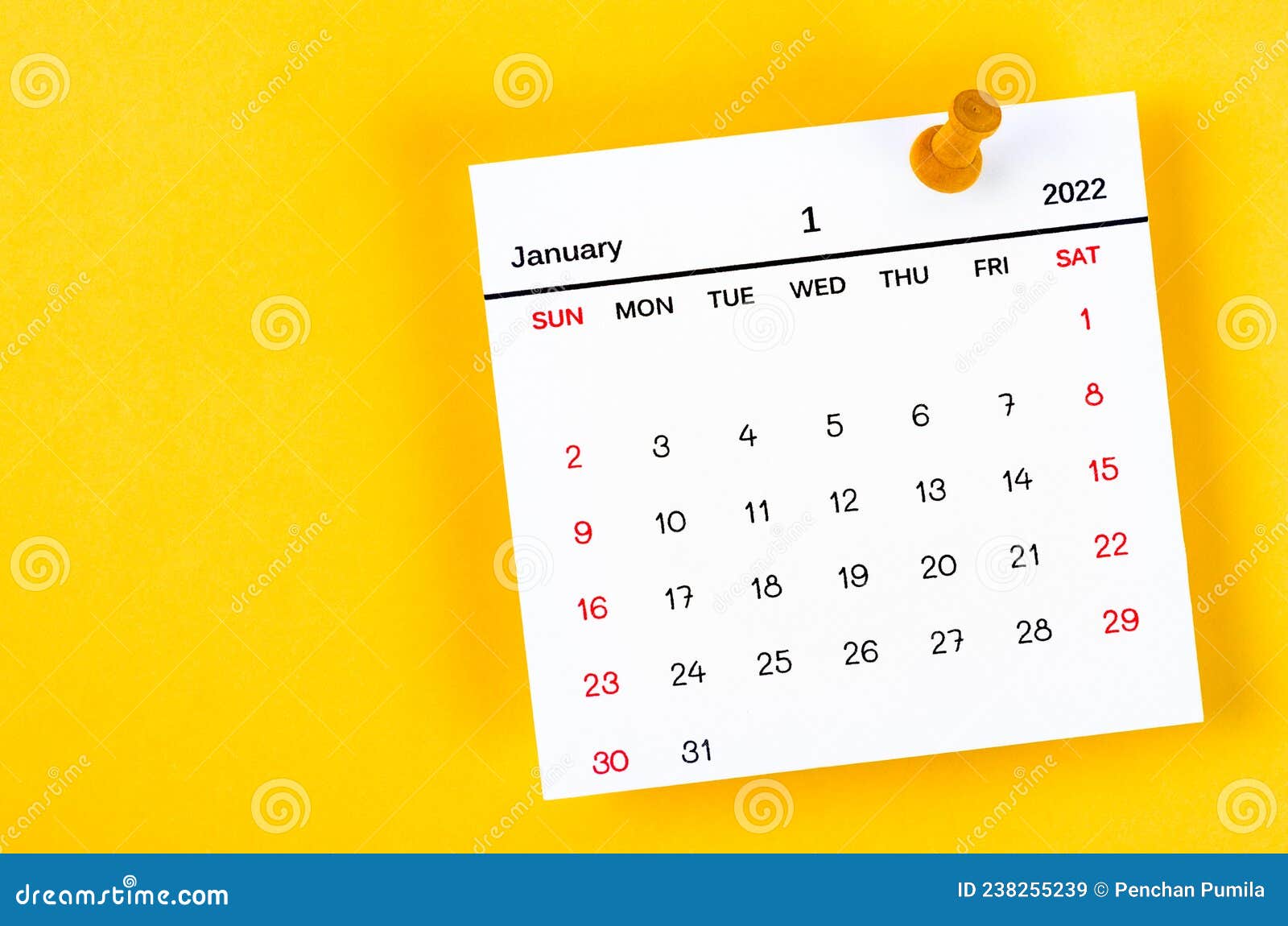 The January 2022 and Wooden Push Pin Stock Image - Image of language ...